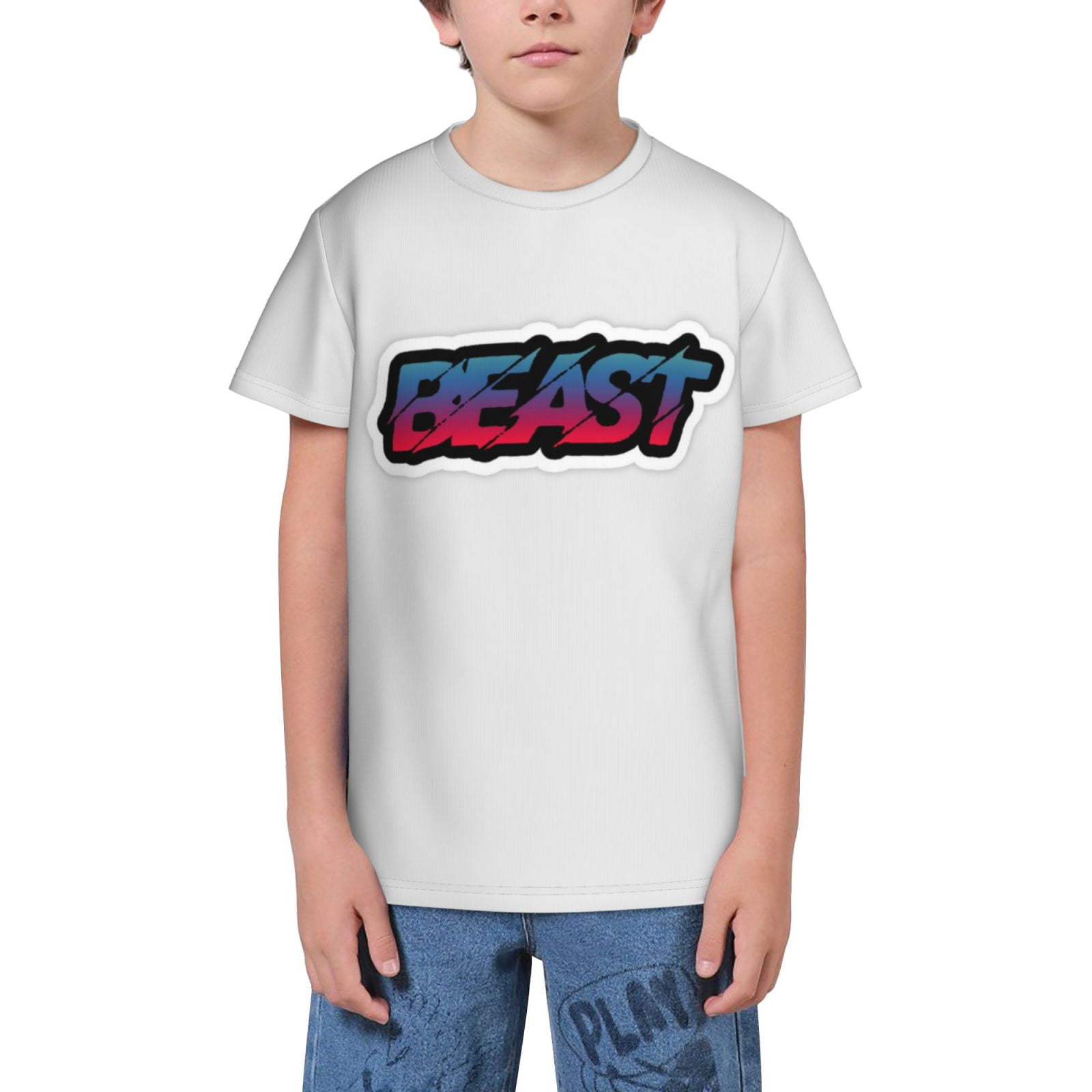 Teens Boys Shirts Mr-Beast Graphic Tee Shirt with Short Sleeve for Kids ...