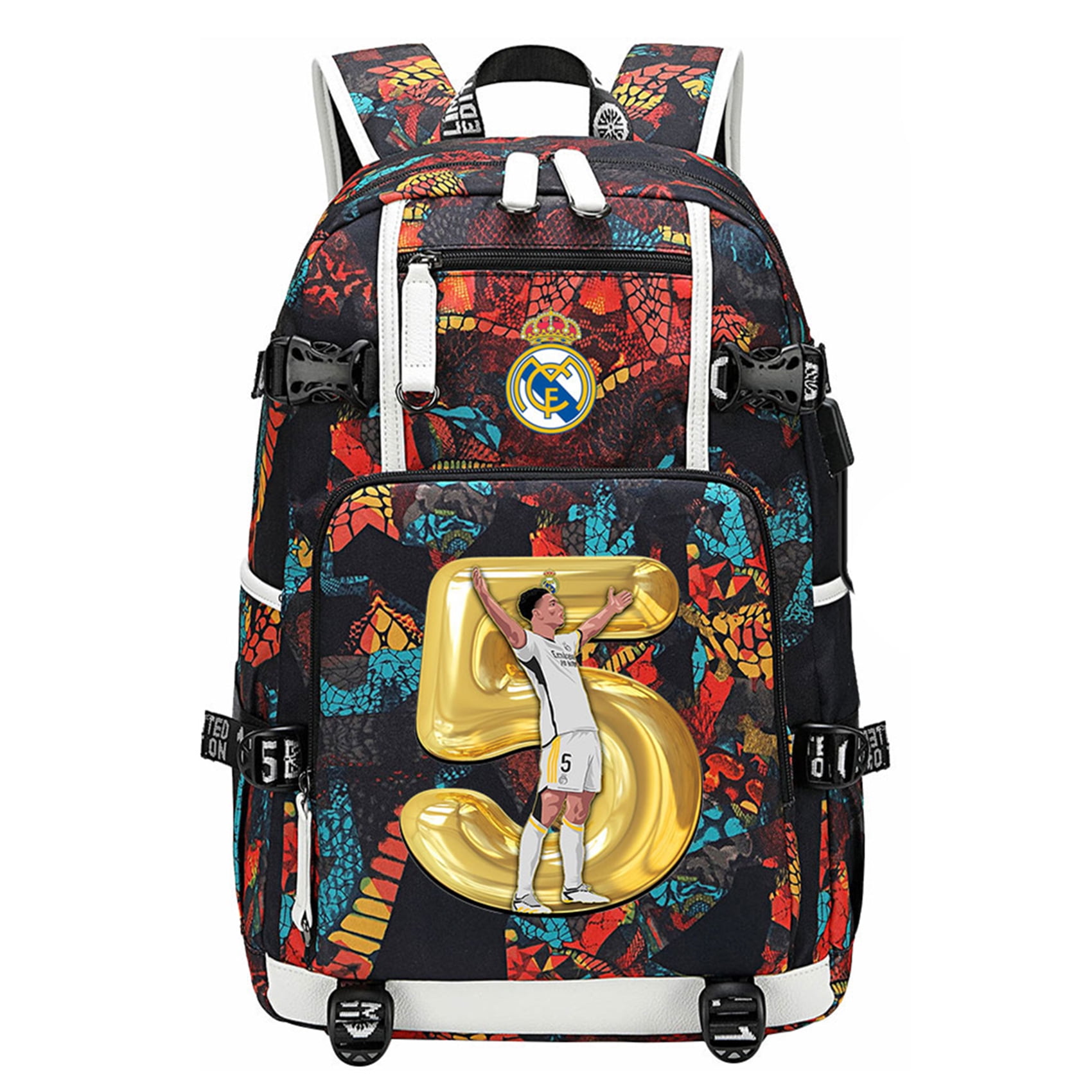 Teens Classic Jude Bellingham Backpack with USB Charging Port ...