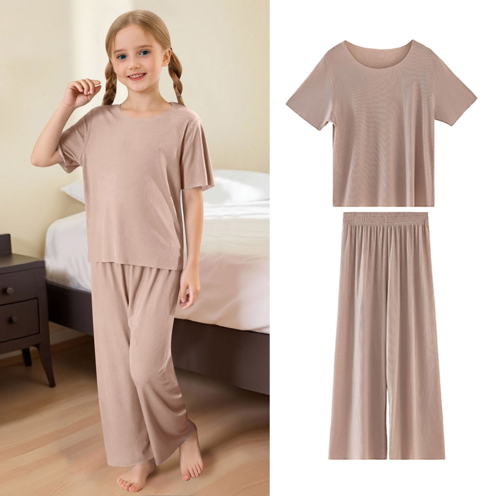 Teens Girl Pajamas Set Soft Crewneck Soft Comfort Tween Girl Sleepwear ...