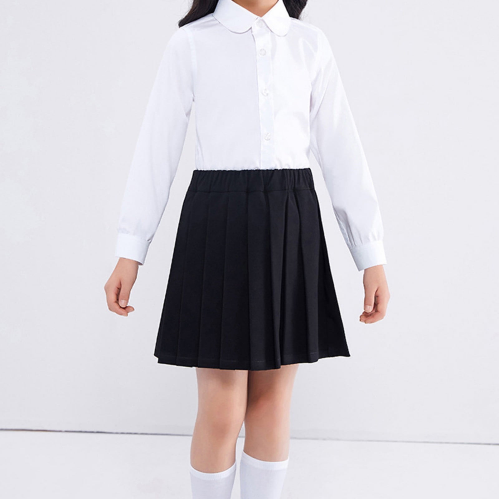 Teens Girls Pleated Skirts School Uniform 3-15Y Juniors Kids Elastic ...