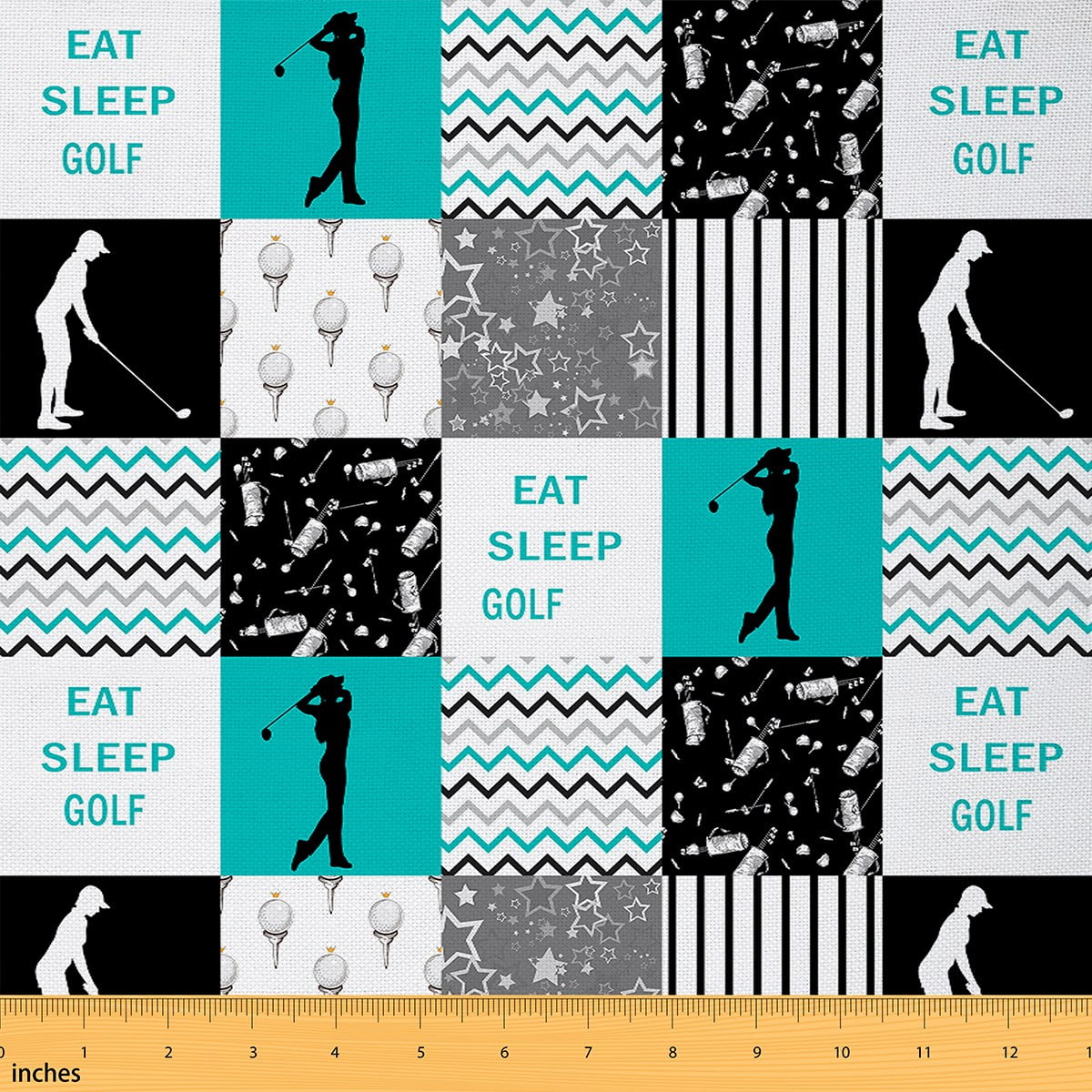Teens Golf DIY Waterproof Fabric,Patchwork Plaid Upholstery Fabric,Golf ...