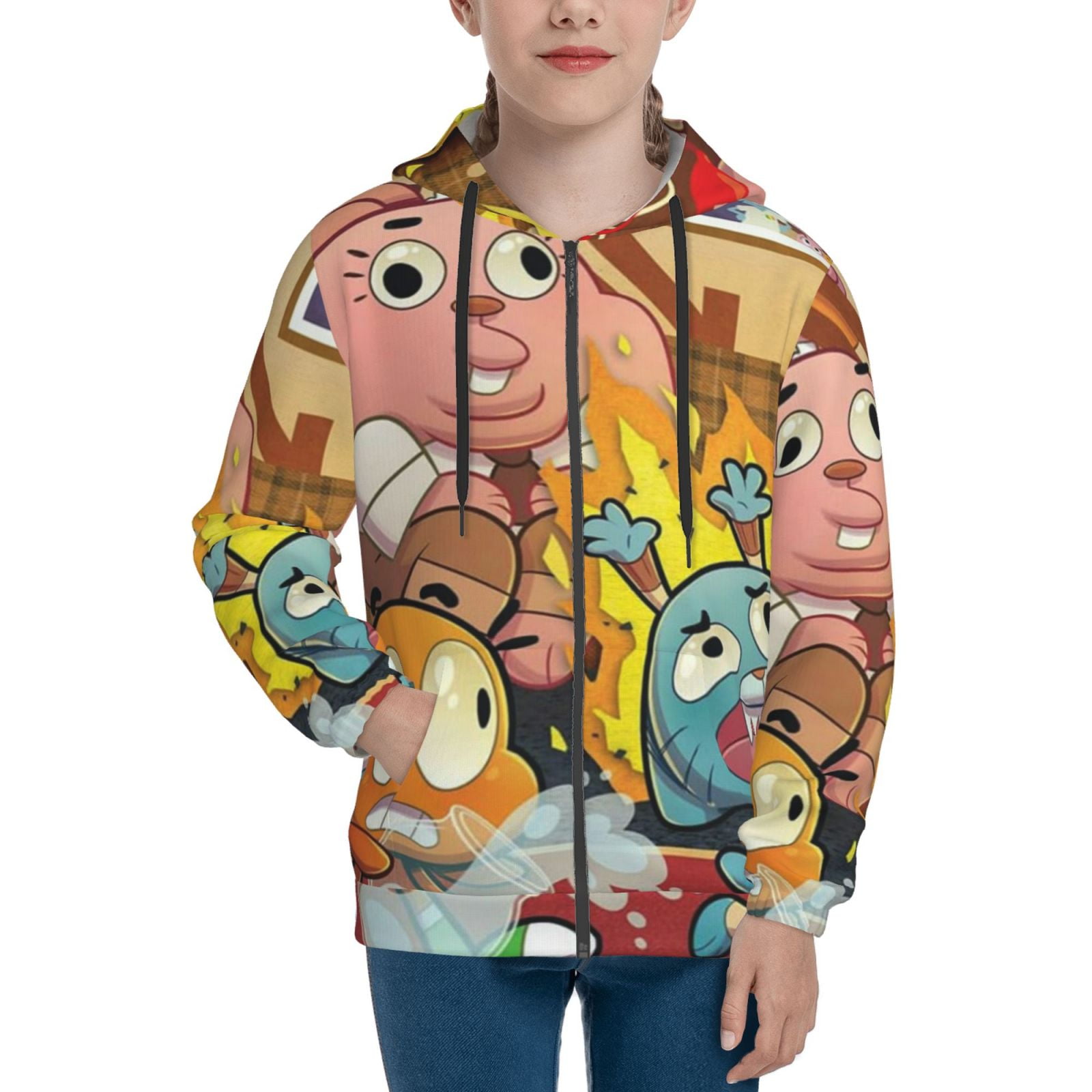 Teens Sweatshirt The Amazing World Of Gumball Youth Jacket Zip Hoodie ...