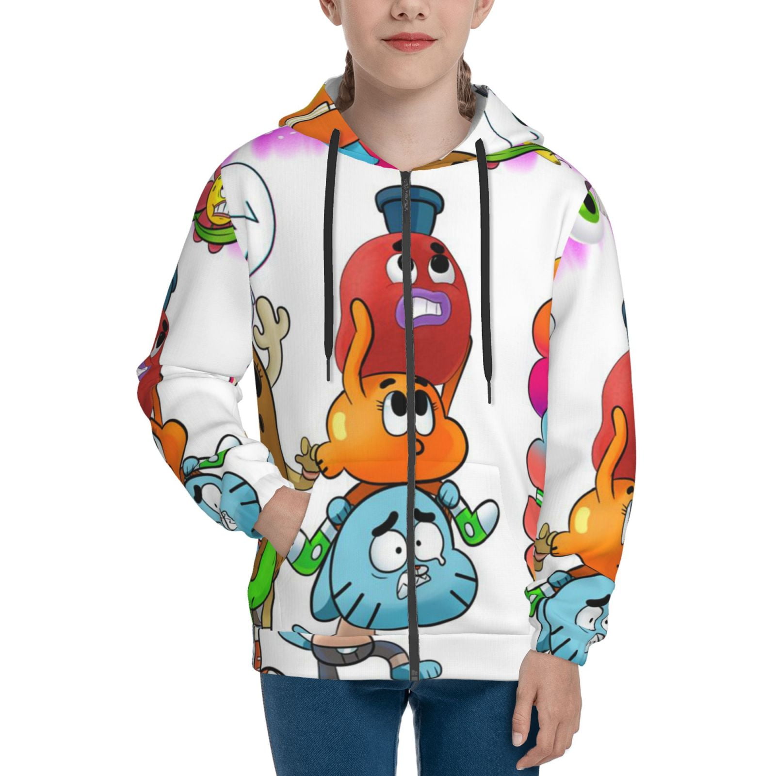 Teens Sweatshirt The Amazing World Of Gumball Youth Jacket Zip Hoodie ...