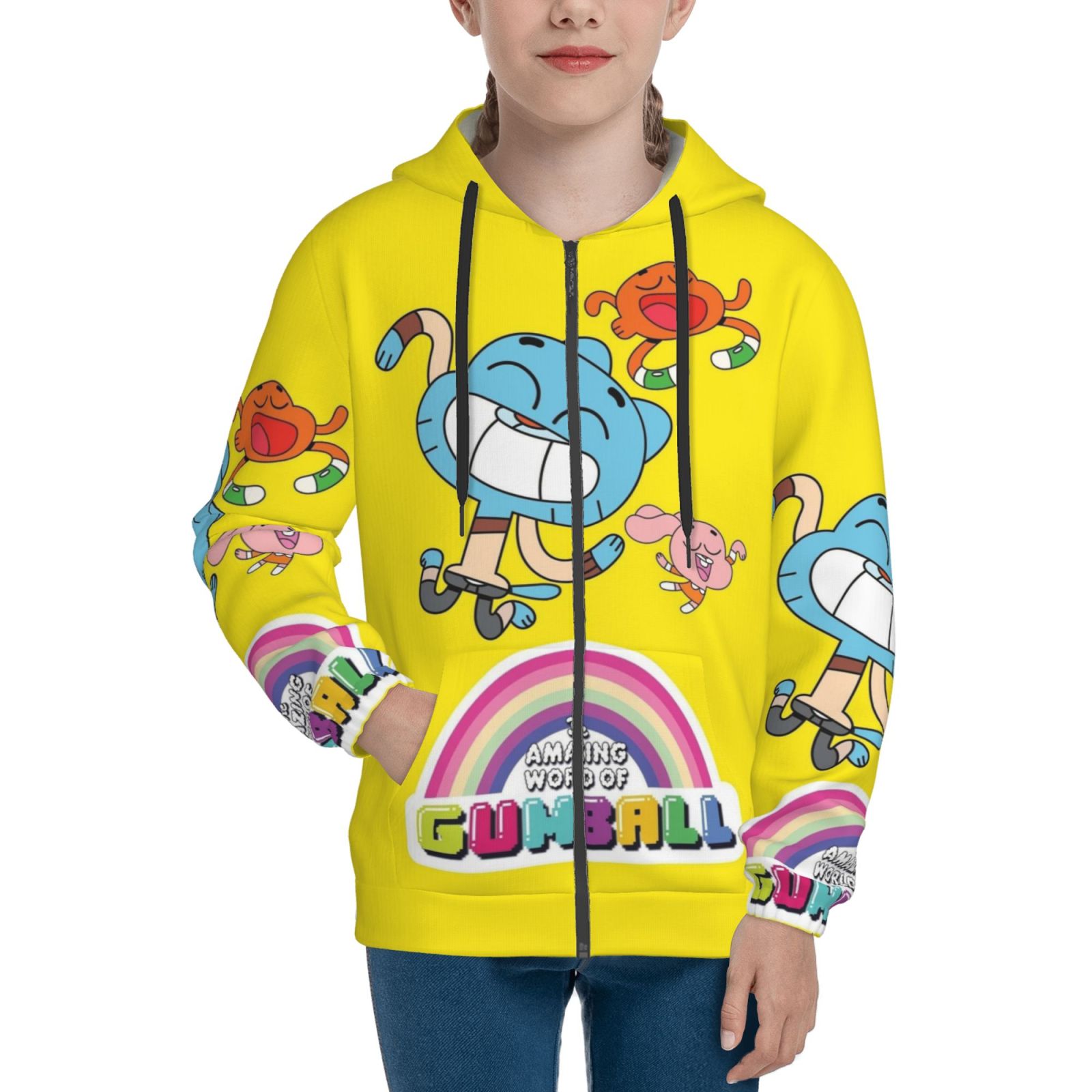 Teens Sweatshirt The Amazing World Of Gumball Youth Jacket Zip Hoodie ...