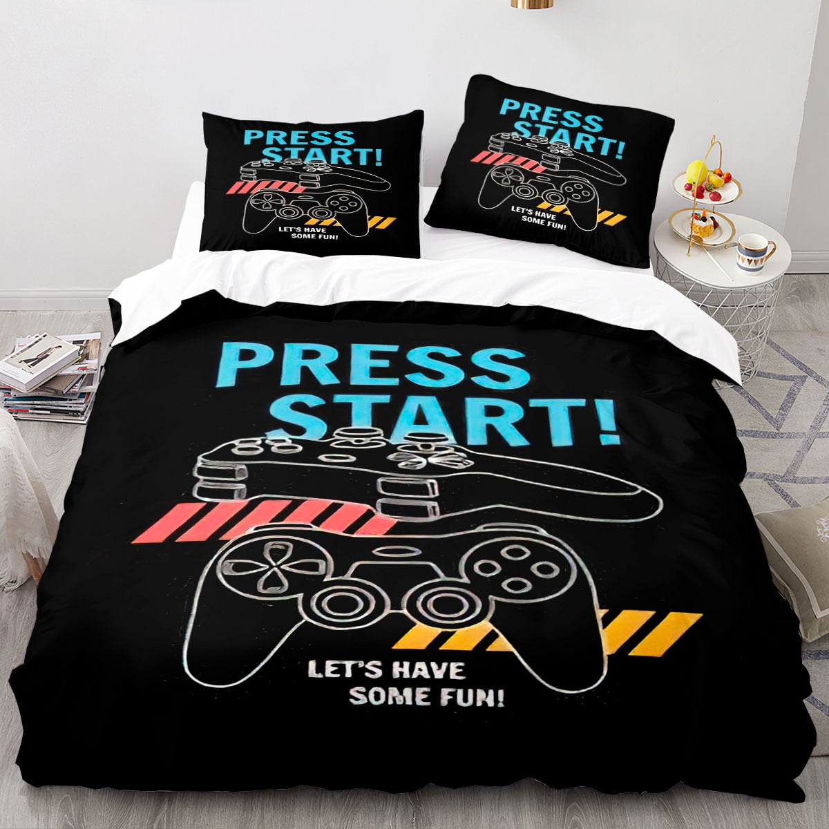 Teens Video Games Bedding Sets Gamer Gamepad Duvet Cover Set,Kids Boys Music Themed Comforter ...