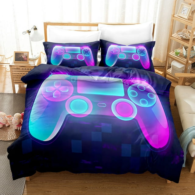 Teens Video Games Bedding Sets Gamer Gamepad Duvet Cover Set,Kids Boys Music Themed Comforter ...