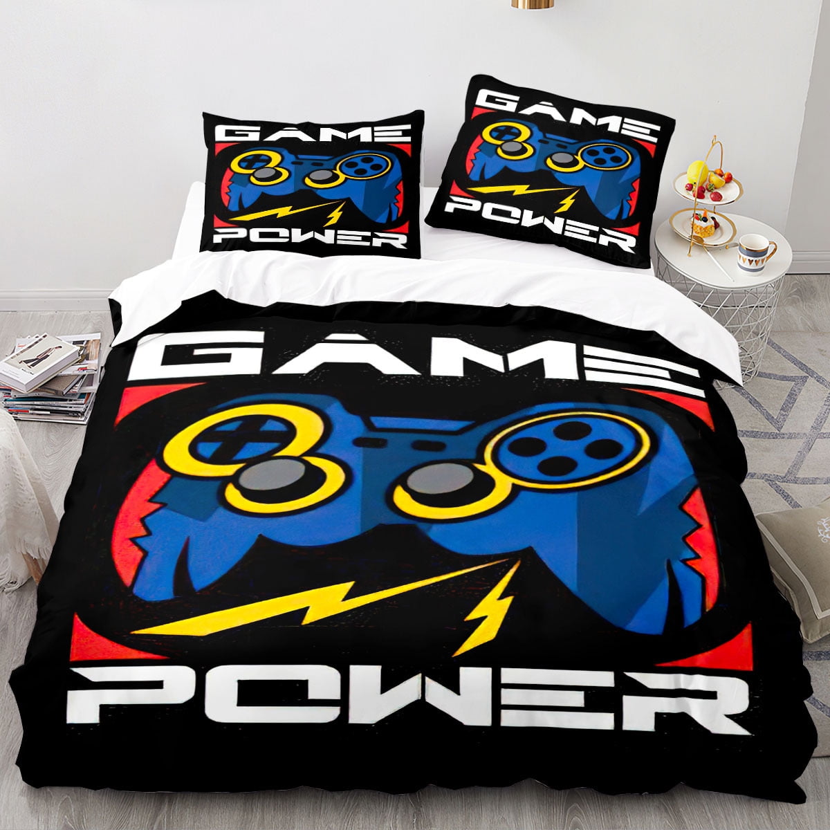 Teens Video Games Bedding Sets Gamer Gamepad Duvet Cover Set,Kids Boys Music Themed Comforter ...