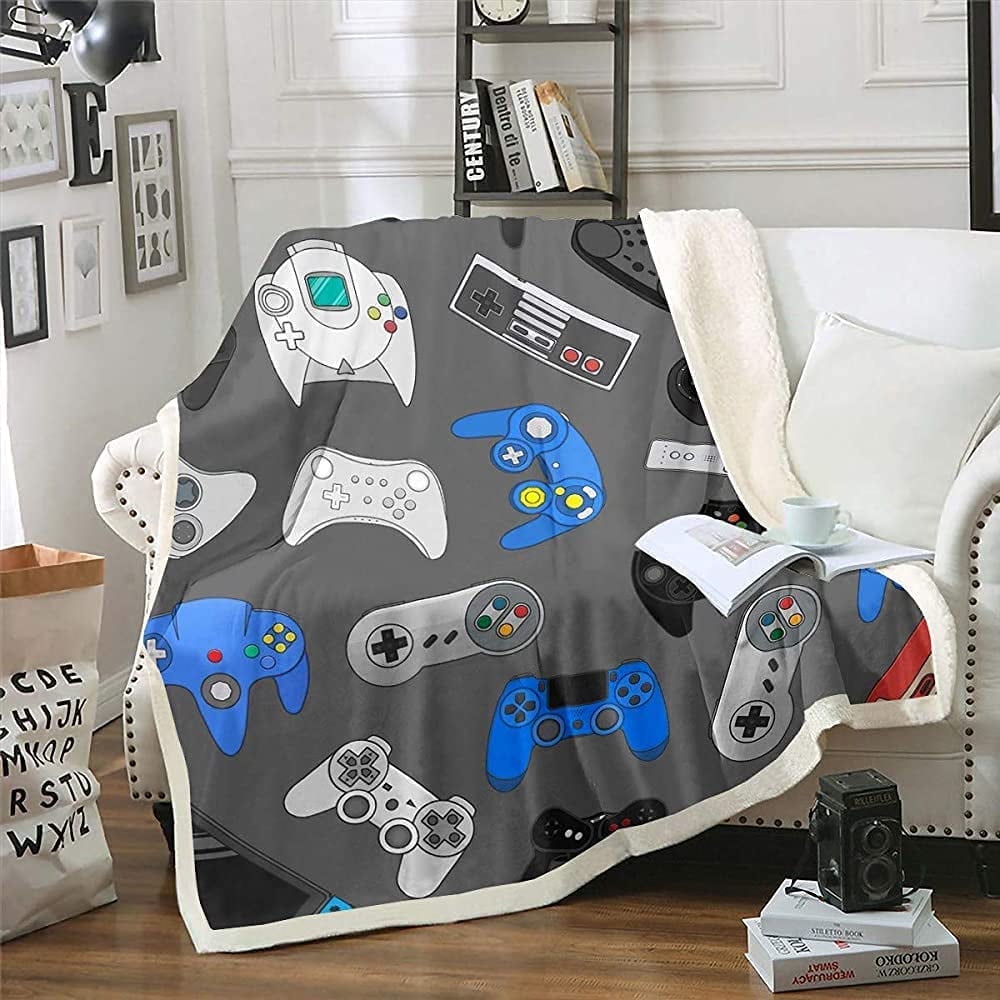 Teens Video Games Fleece Throw Blanket, Gaming Blankets, Gamer Plush ...