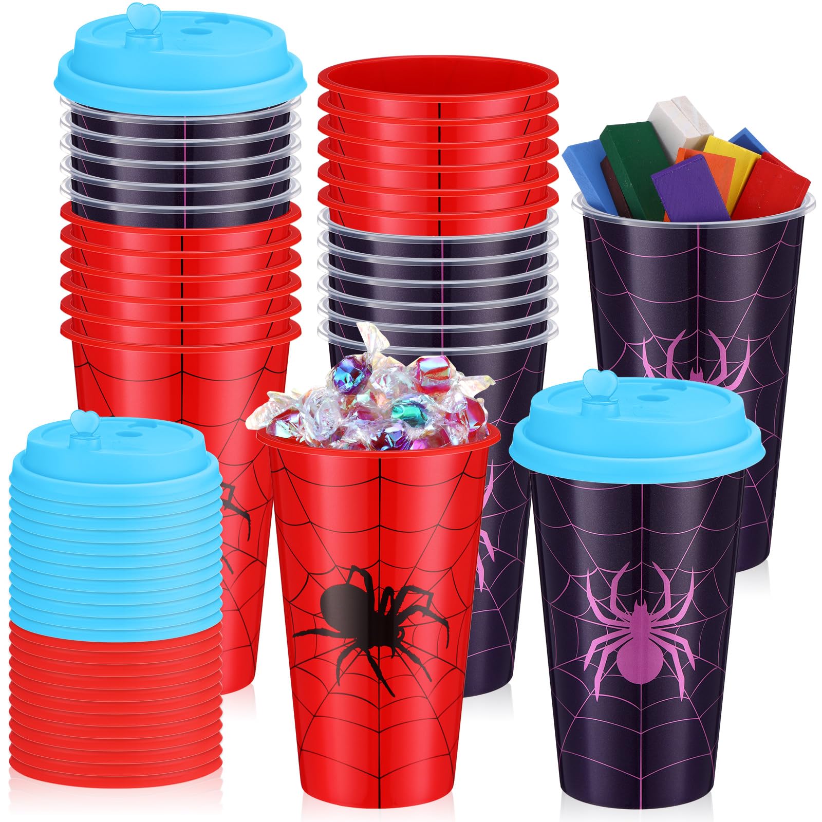 Teenyyou 24 Pcs CORNET Spider Cups Spider Party Supplies 16oz Thick ...