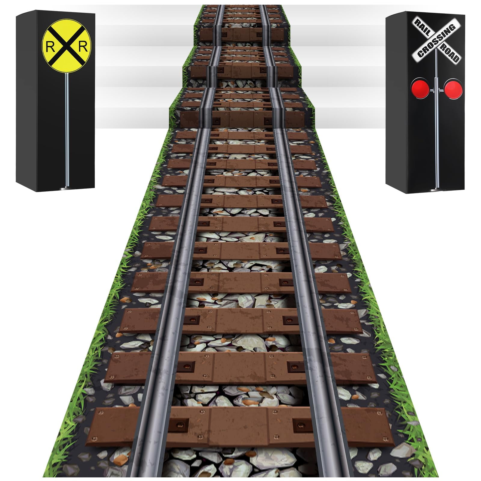 Teenyyou 3 PcsTRDN Train Party Decorations 24 Inch x Plastic Railroad ...