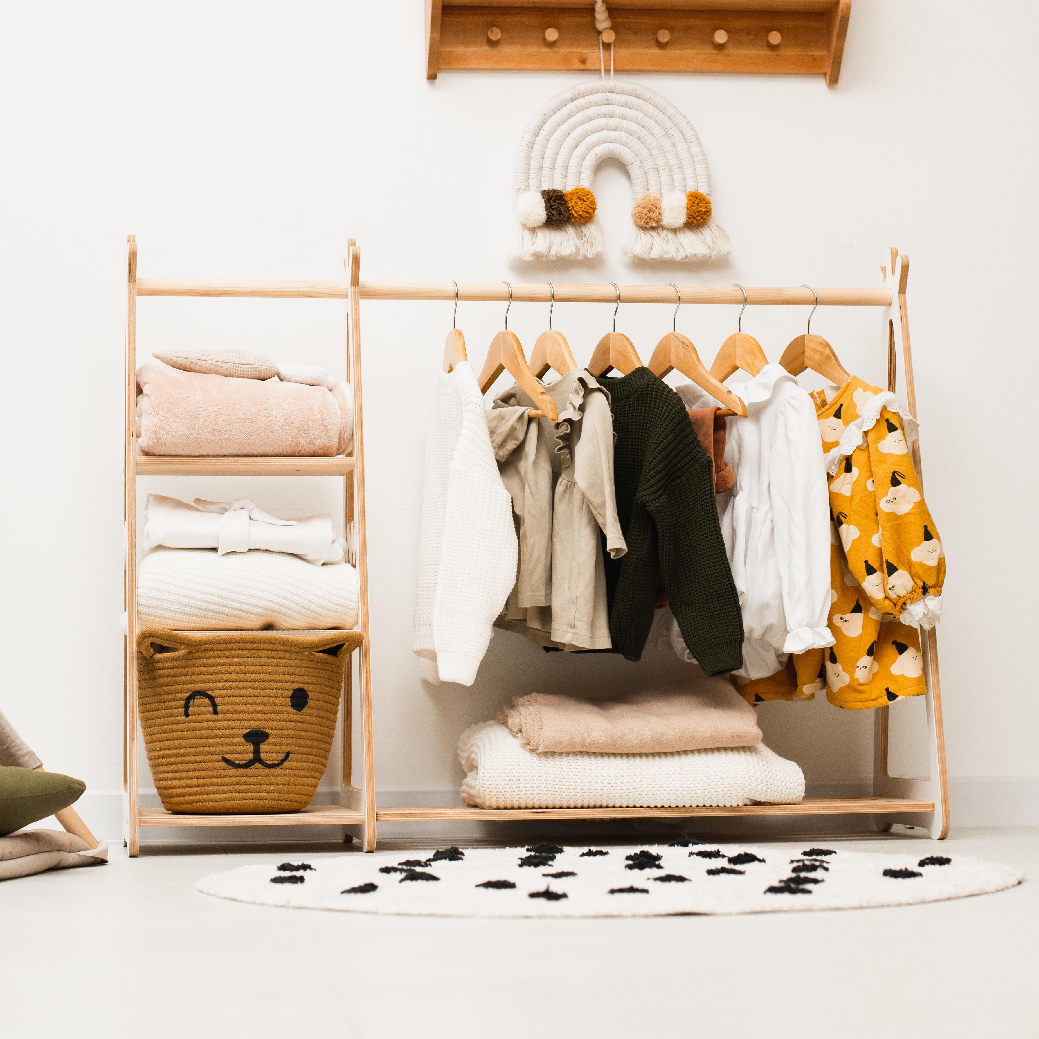 Teepee Clothing Rack Big with Shelves White - Walmart.com