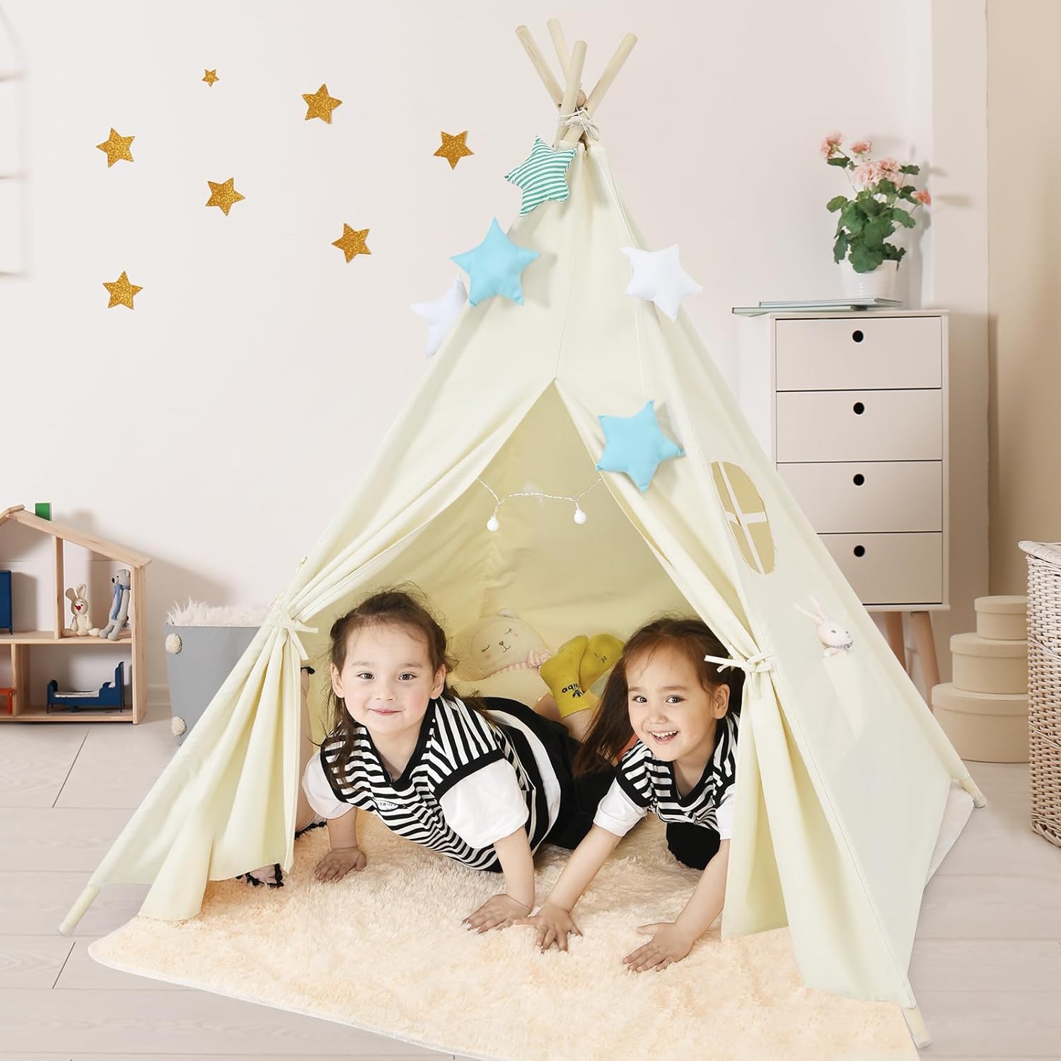 Teepee Tent for Kids, Foldable Play Tent with Unique Reinforcement Part ...