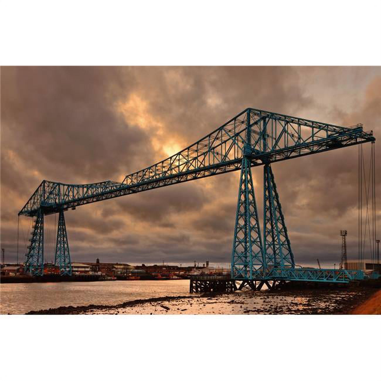 Tees Transporter Bridge At Sunset; Middlesbrough Teesside England ...