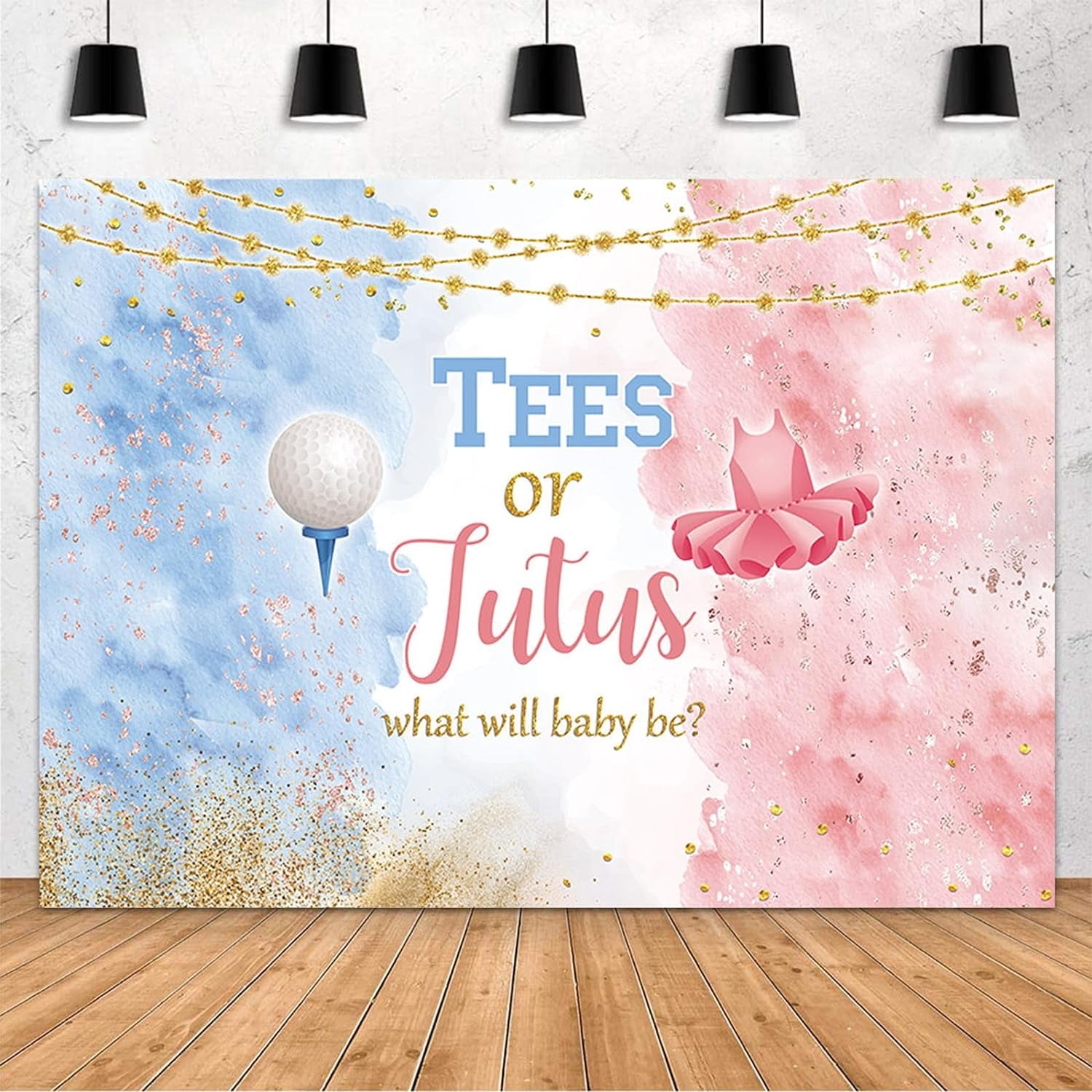 Tees or Tutus Gender Reveal Backdrop Tees or Tutus Gender Reveal Baby ...