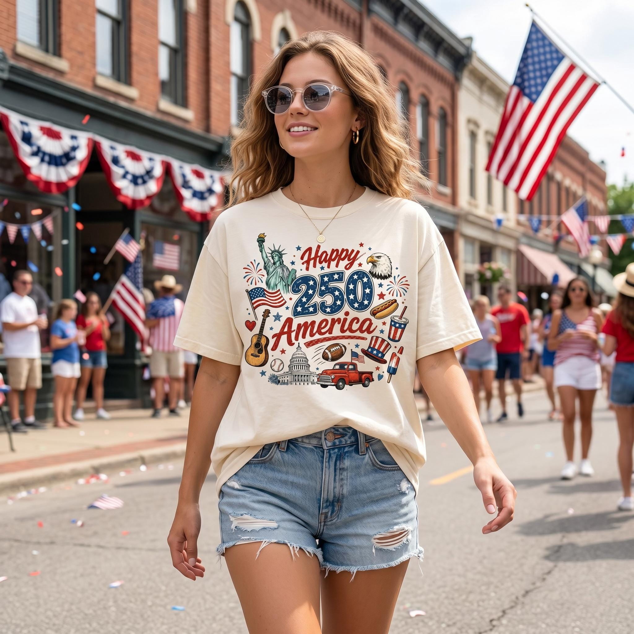 Teeso 1776-2026 US 250th Anniversary Shirt, Happy 250th T-Shirt, Doodle ...