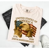 Teeso 250th Anniversary Shirt, Patriotic Eagle, USA Flag Graphic Tee ...