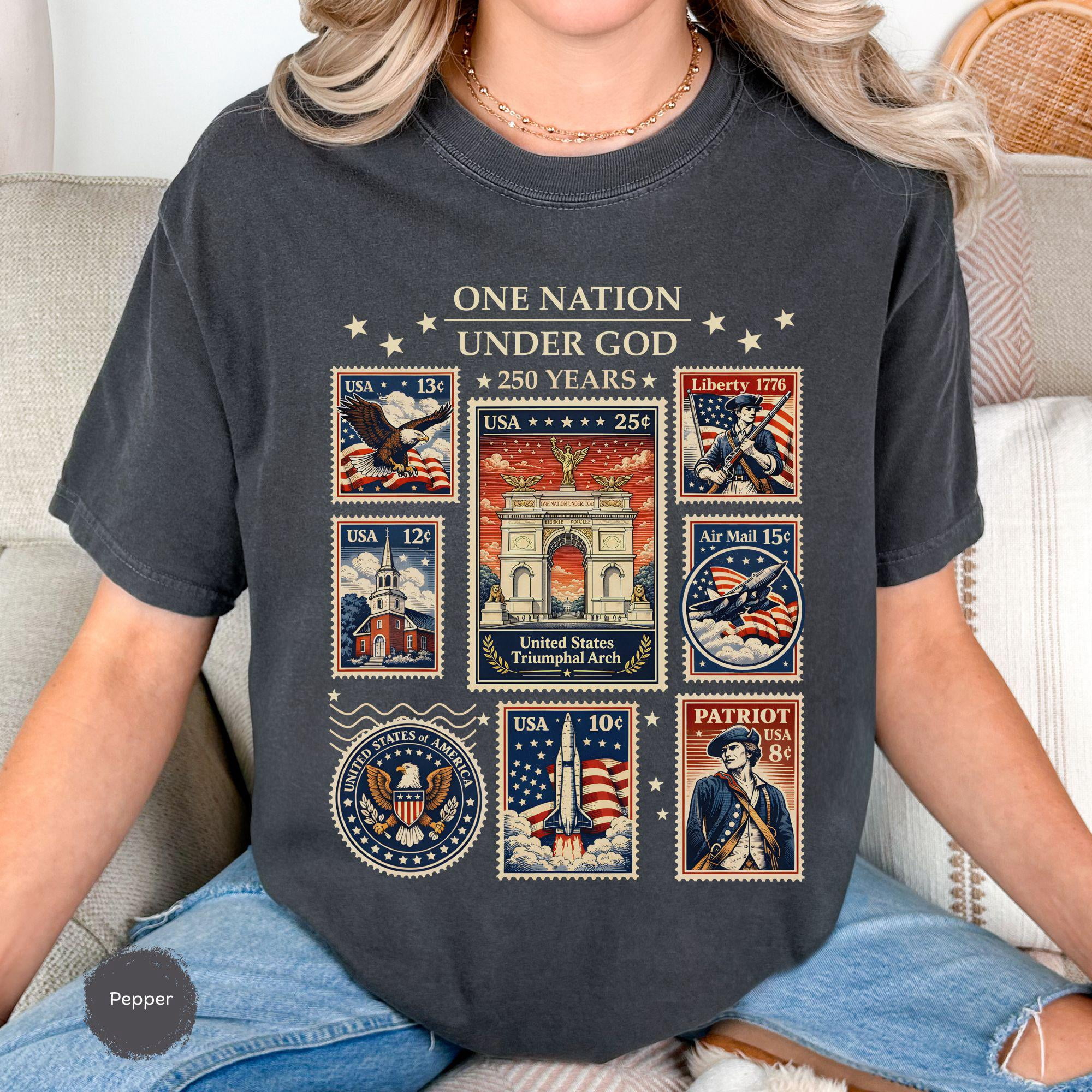 Teeso 250th Anniversary Stamps Shirt, United States Triumphal Arch ...