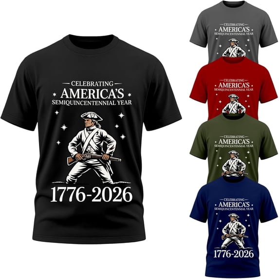 Teeso 250th Anniversary of USA T-Shirt, 1776-2026 Semiquincentennial ...