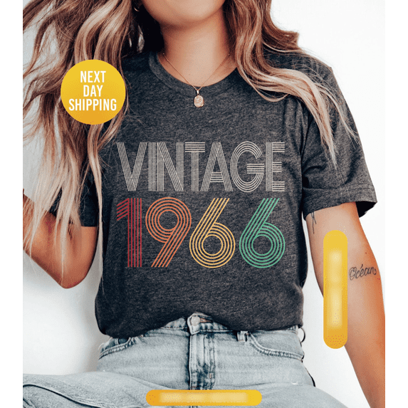 Teeso 60th Birthday Shirt, 1966 Retro Shirt, Vintage 1966 Shirt, Born ...