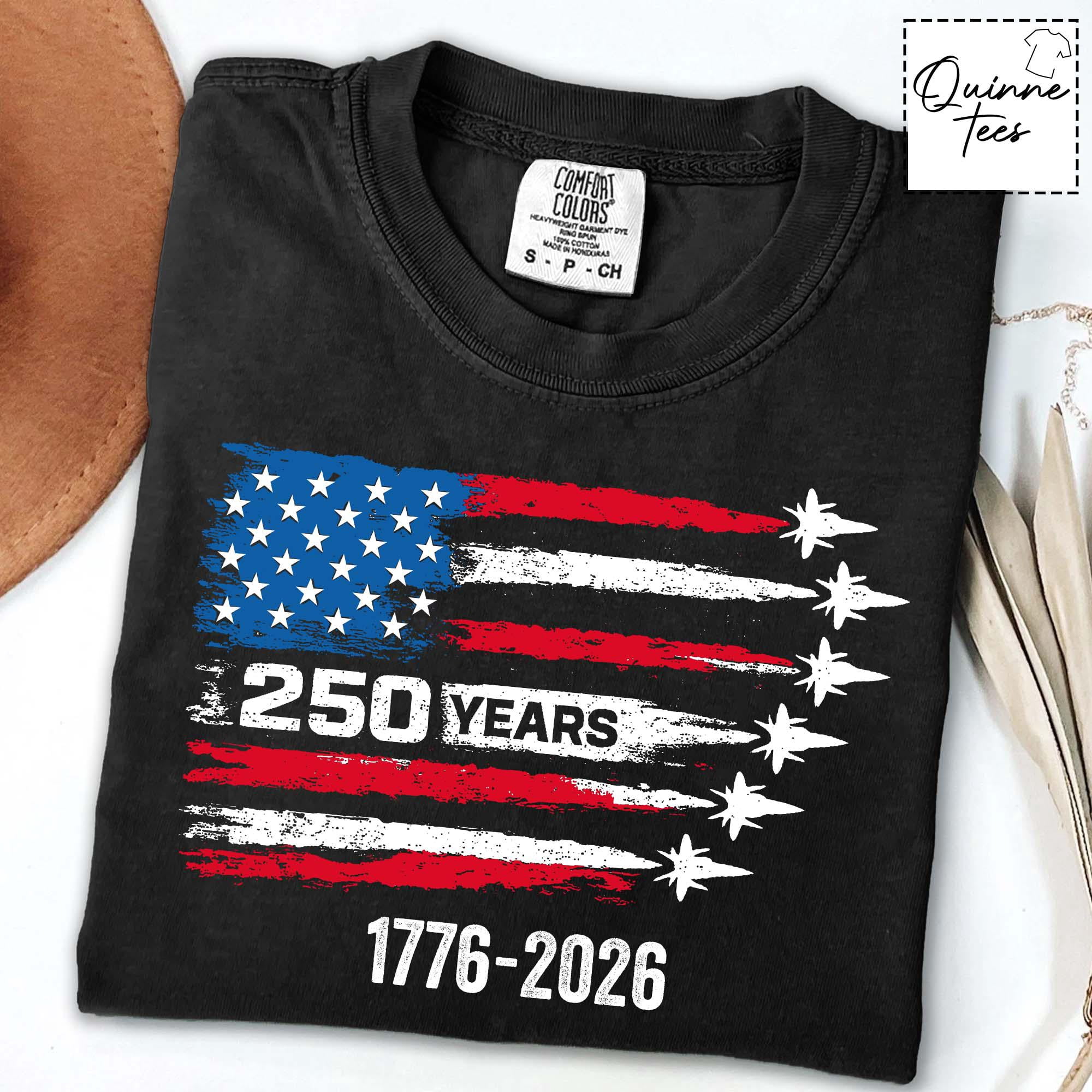 Teeso America 250th Anniversary T-Shirt, Patriotic Shirt, American Flag ...