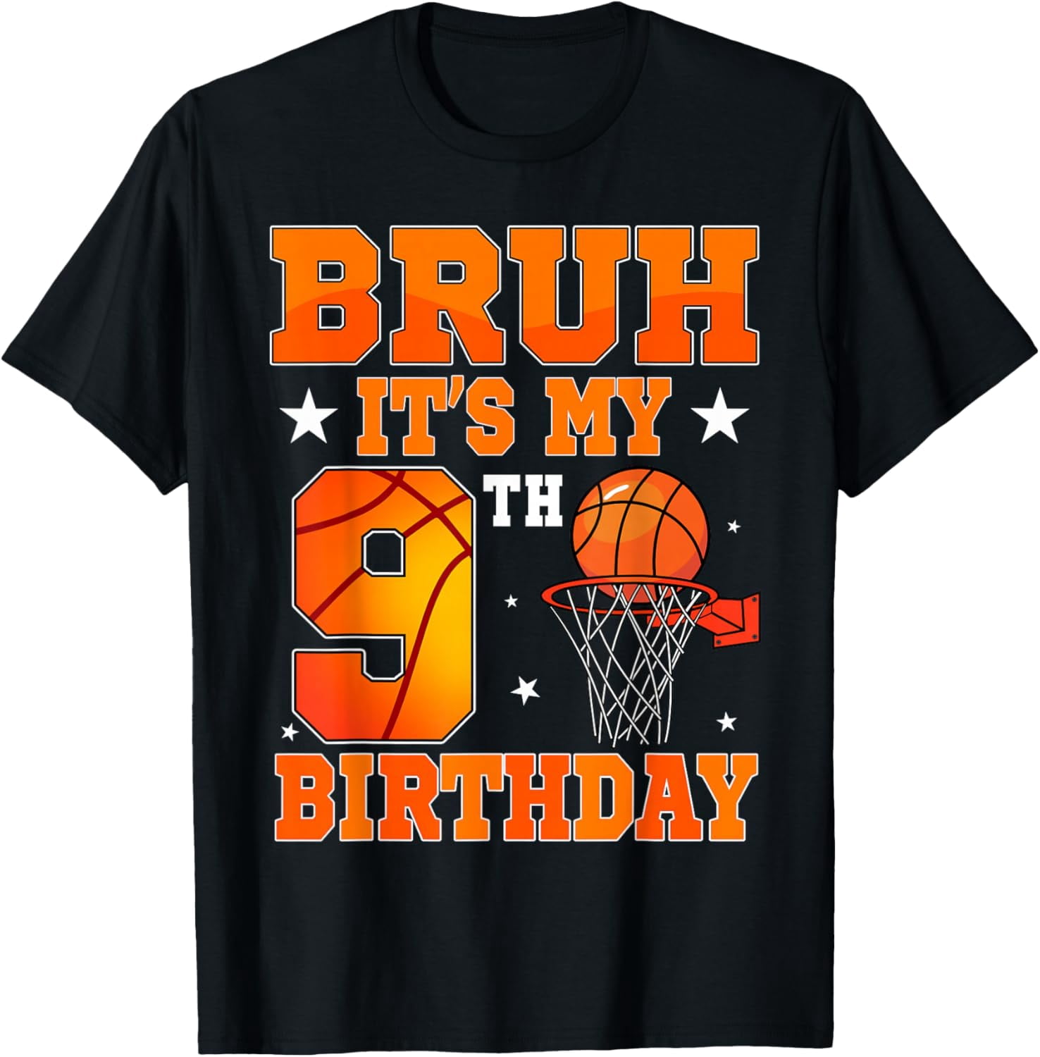 Teeso Bruh It's My 9th Birthday Basketball Birthday 9 Year Old Boy T ...