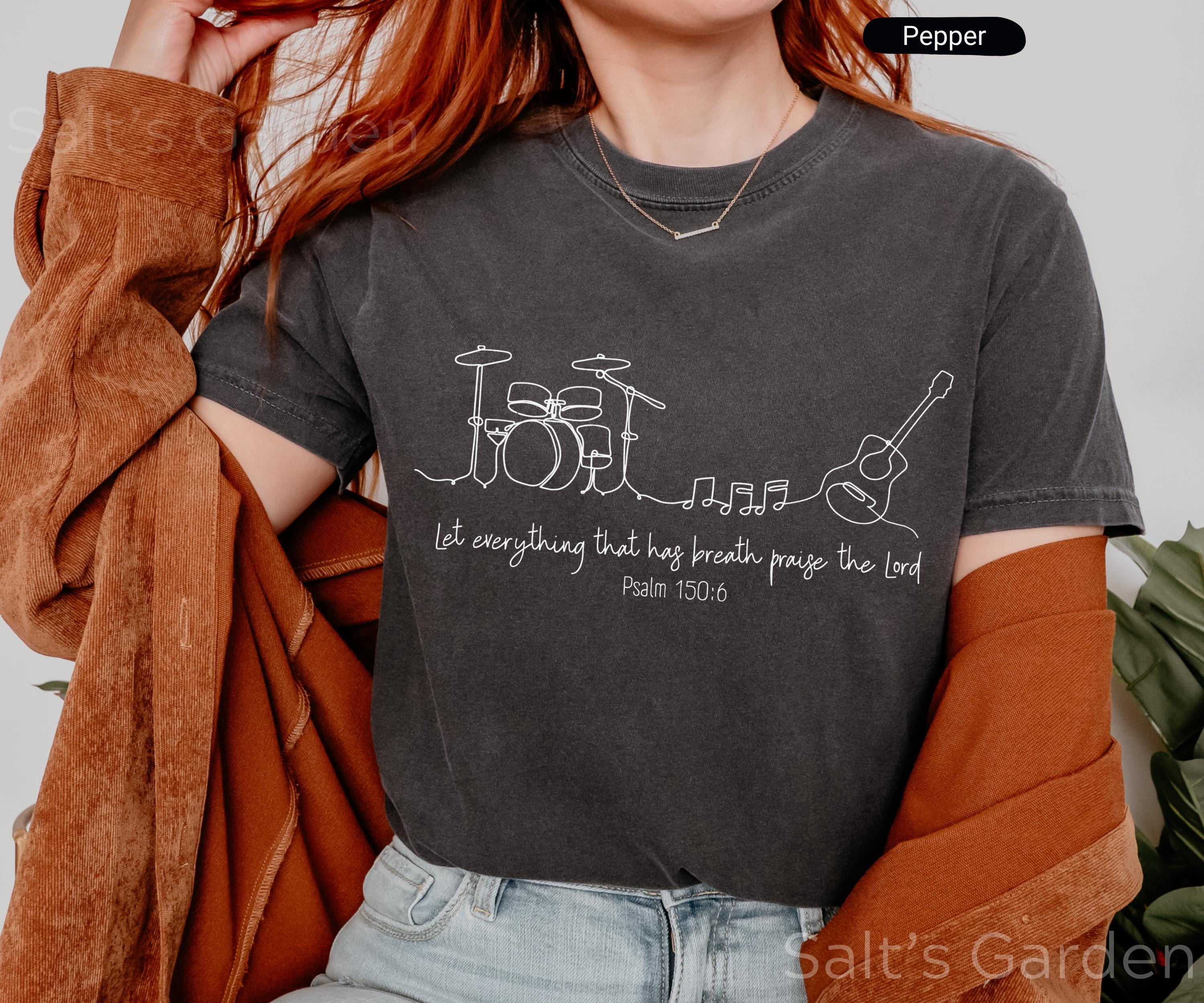 Teeso Christian Worship Shirt, Praise The Lord Minimalist Line Art ...