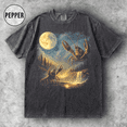 Teeso Crawfish Moon Shirt, Vintage Moon Animals Tee, 90s Retro Animal ...