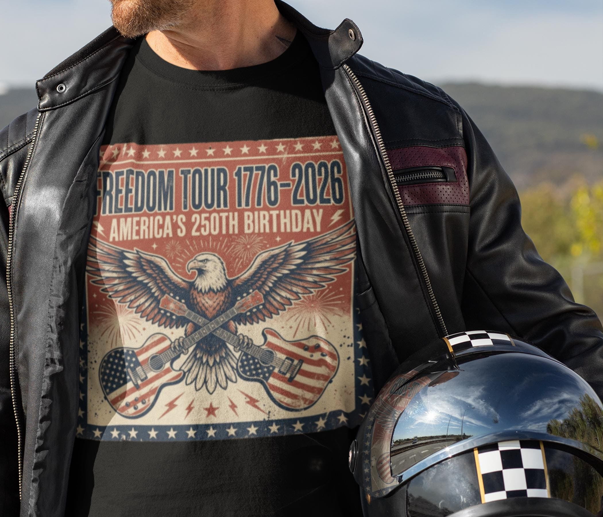 Teeso Freedom Tour 250th America's Birthday Shirt, 1776 - 2026 ...
