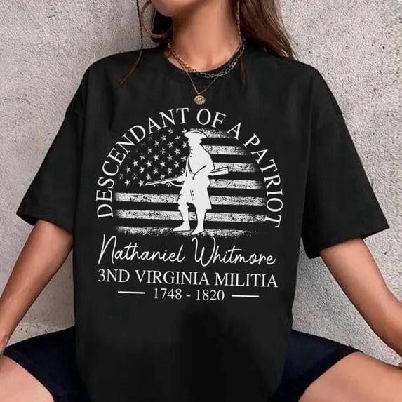 Teeso Genealogy Shirt Descendant of a Patriot Tee, Family History Shirt ...