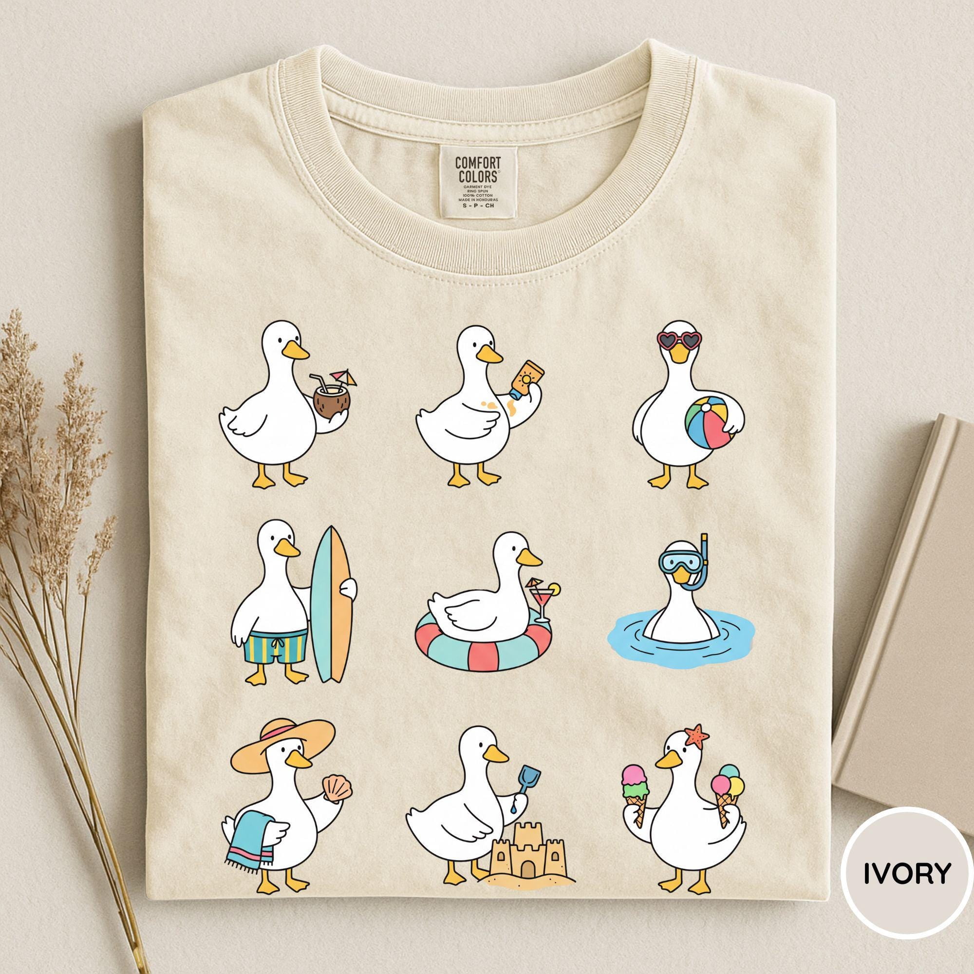 Teeso Goose Beach Shirt, Summer Vacation Tee, Cute Coastal Graphic Top ...