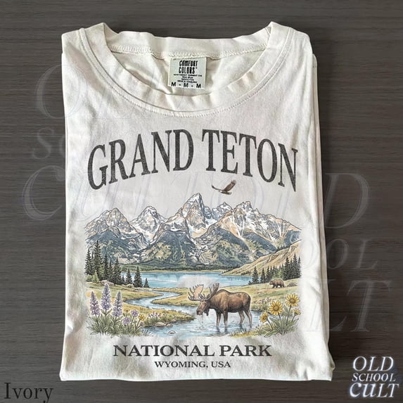 Teeso Graphic T-Shirt, Grand Teton National Park Vintage 90s Retro ...