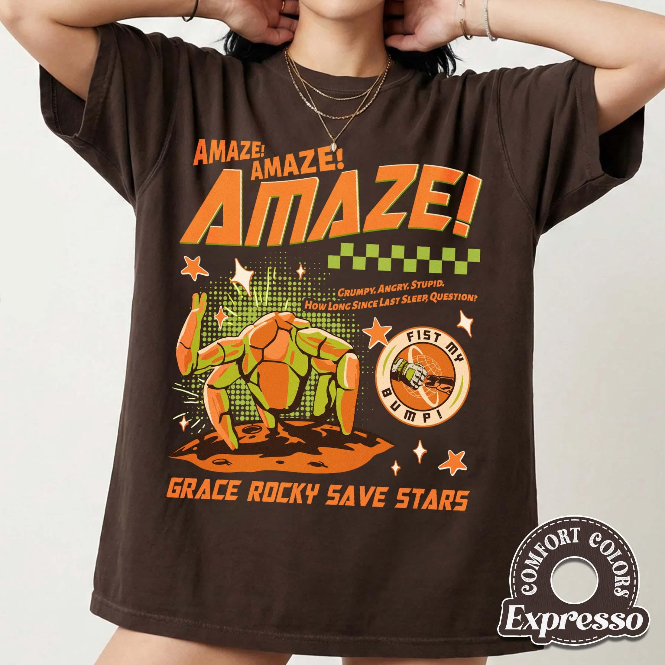 Teeso Graphic Tee, Grace Rocky Save Stars Shirt, Sci-Fi Reader Apparel ...