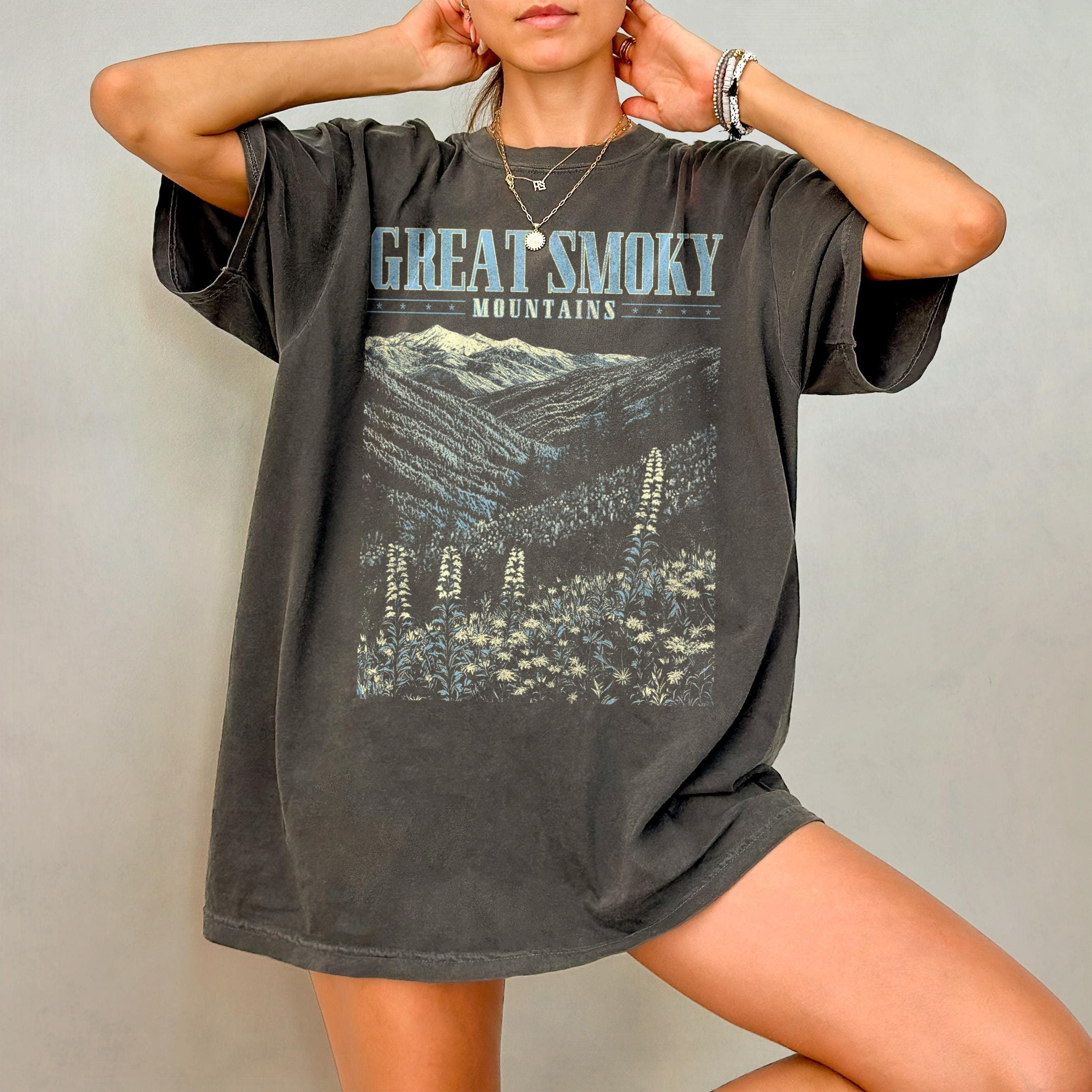 Teeso Great Smoky Mountains Shirt, Wildflower Retro Tennessee National ...