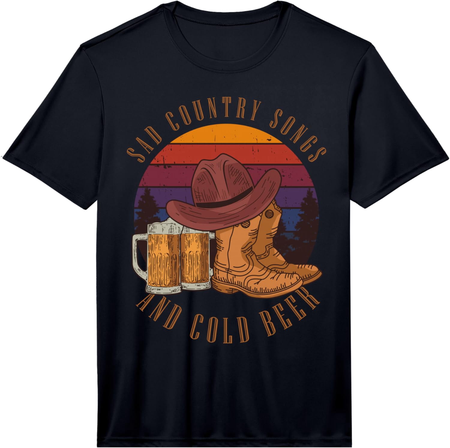 Teeso Men's Western Sad Country Songs Cold Country Music Performance T ...