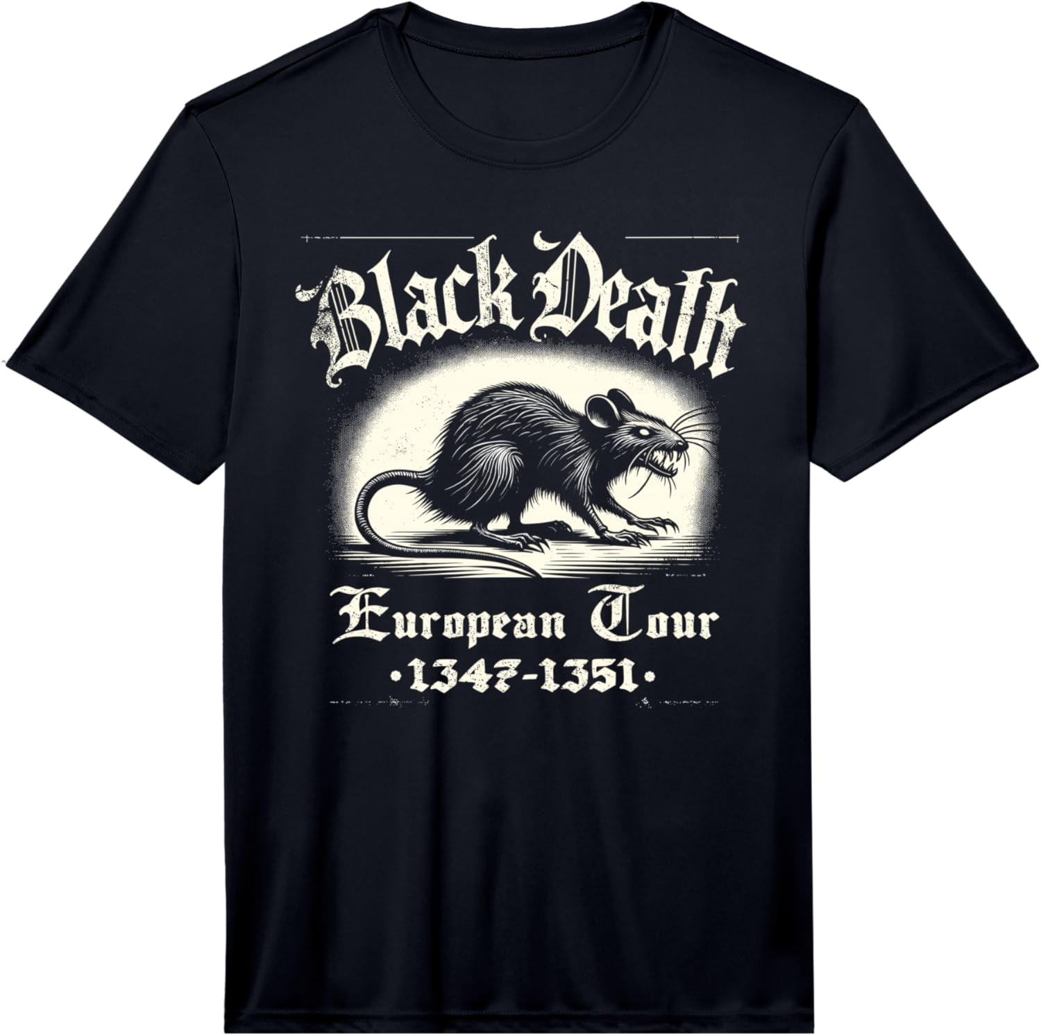 Teeso Mens Black Medieval History Performance T-Shirt, Tour Graphic ...