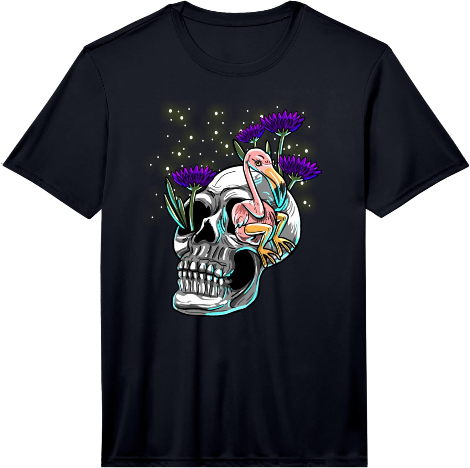 Teeso Mens Skull Flamingo Purple Daisy Rave Techno Music EDM Lover Gift ...