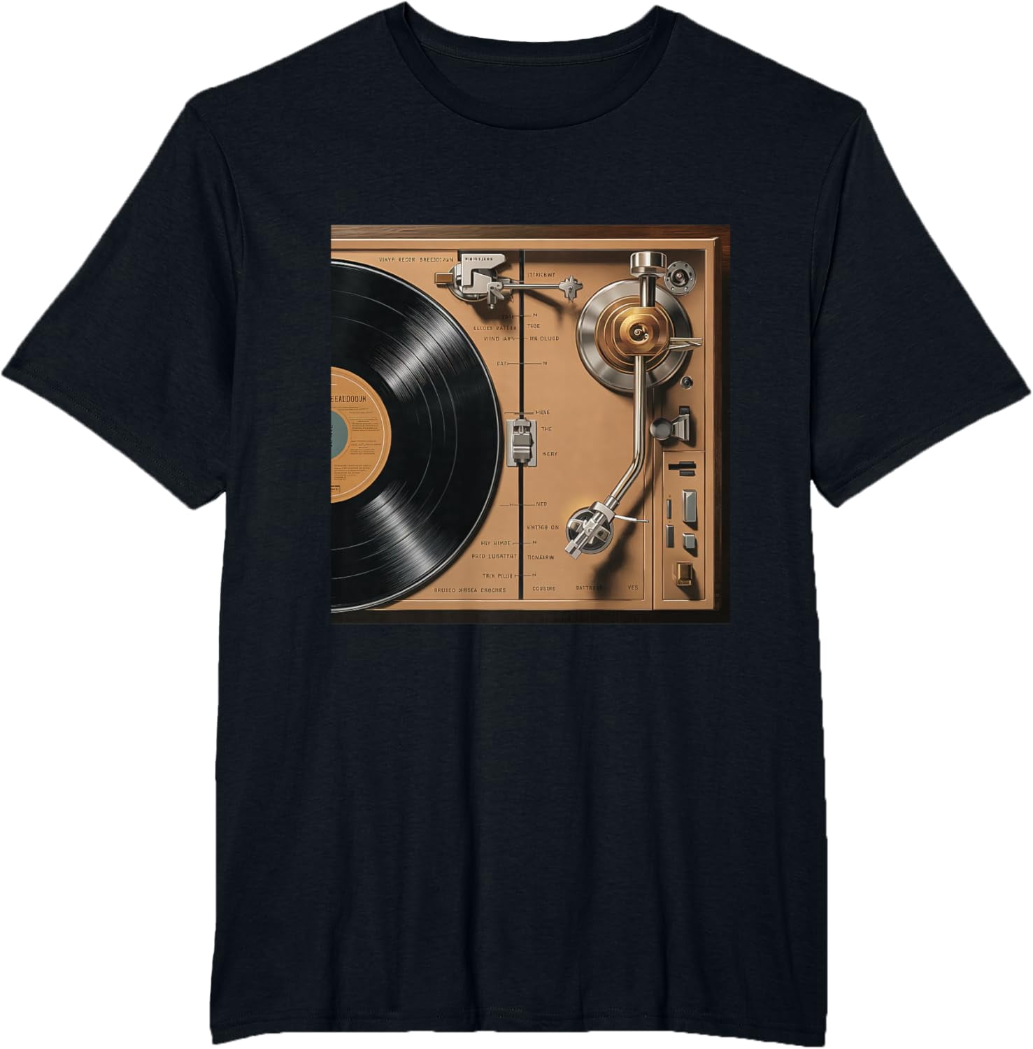 Teeso Old School Hip Hop Vinyl Record Turntable Anatomy T-Shirt, Navy ...