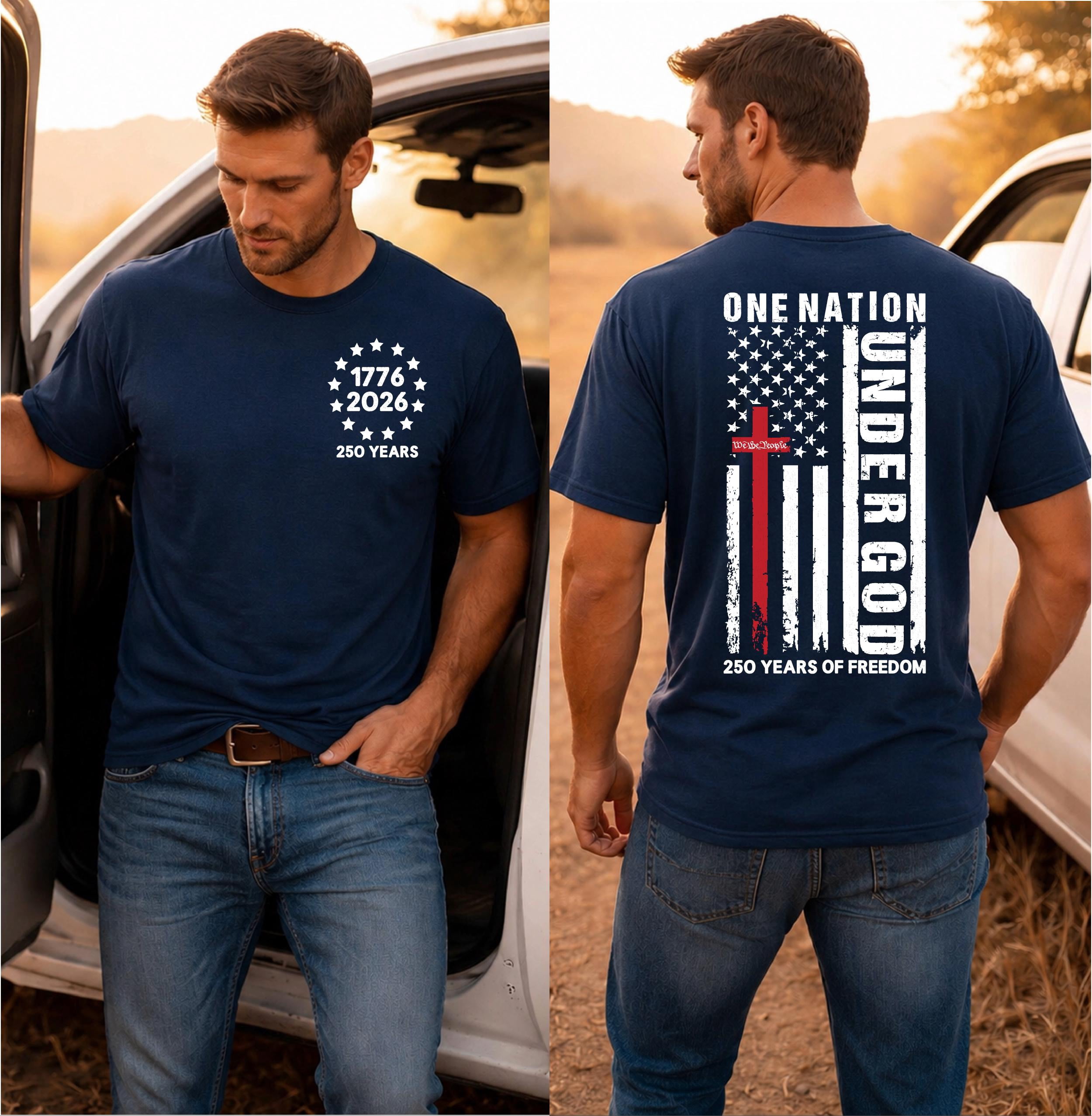 Teeso One Nation Under God Shirt, 250 Years America Anniversary 250th ...