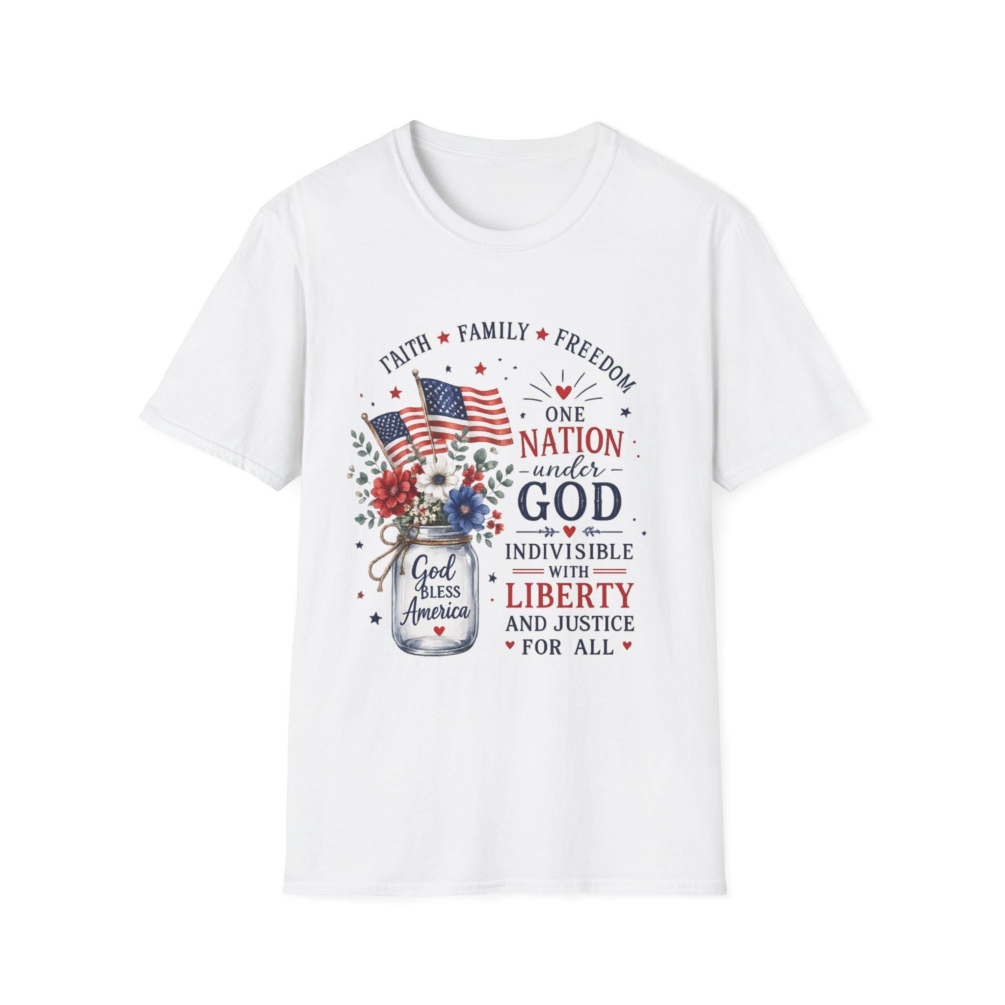 Teeso One Nation Under God T-Shirt | Faith Family Freedom American F ...