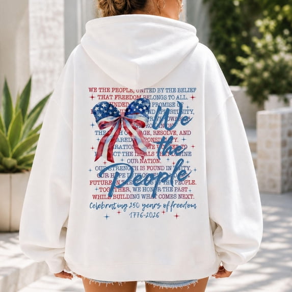 Teeso Patriotic Hoodie, USA American Flag Bow Graphic, 250th ...