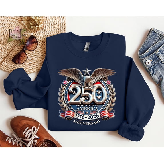 Teeso Patriotic Sweatshirt, 1776-2026 American Eagle Graphic, America ...