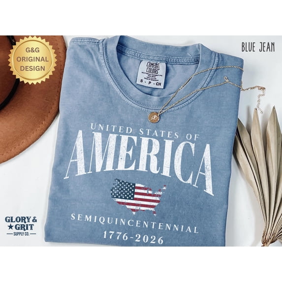 Teeso Patriotic T-Shirt, America 250th Anniversary, 1776-2026 USA ...