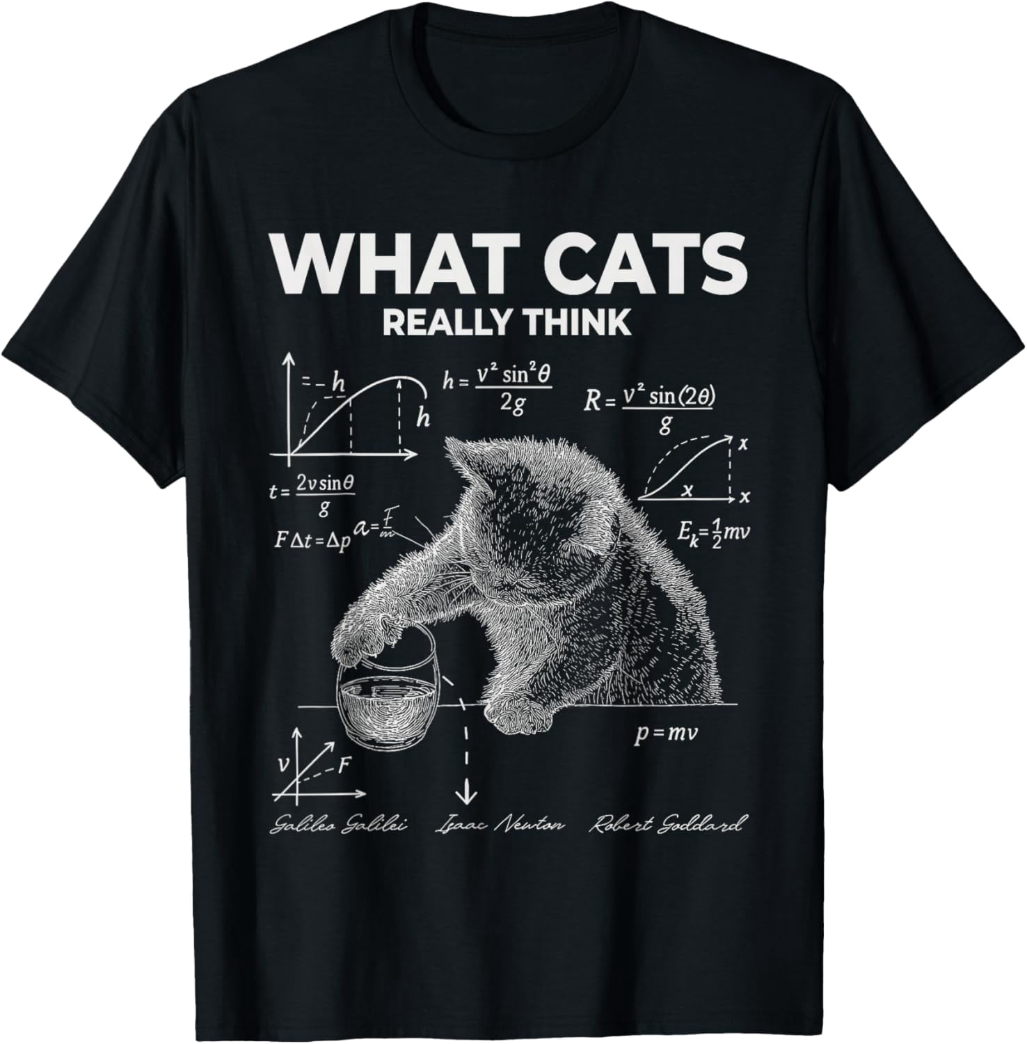 Teeso Science Cat Humor T-Shirt, Black L - Walmart.com