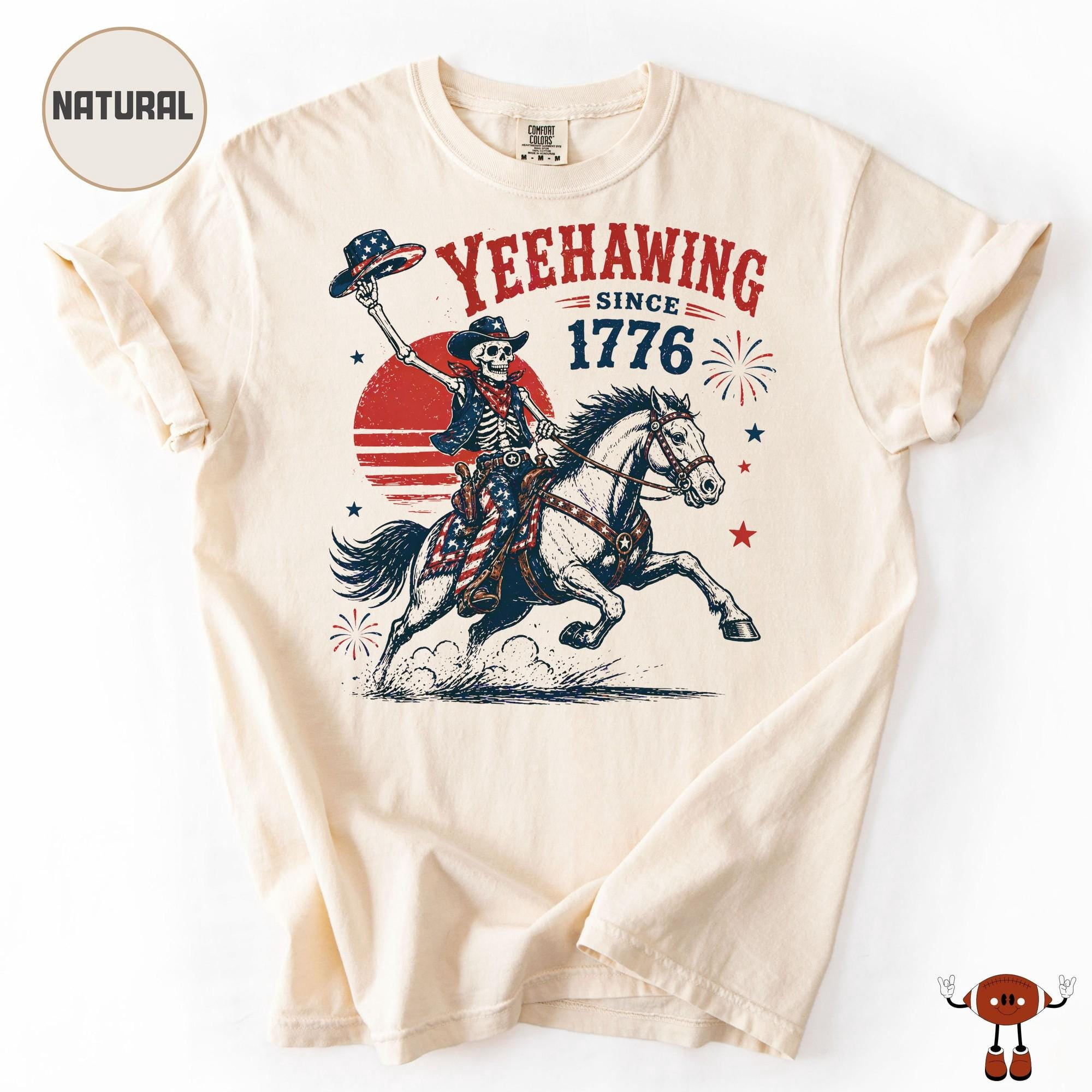 Teeso Spooky Cowboy Rider Fourth of July Skeleton shirt: Yeehawing ...
