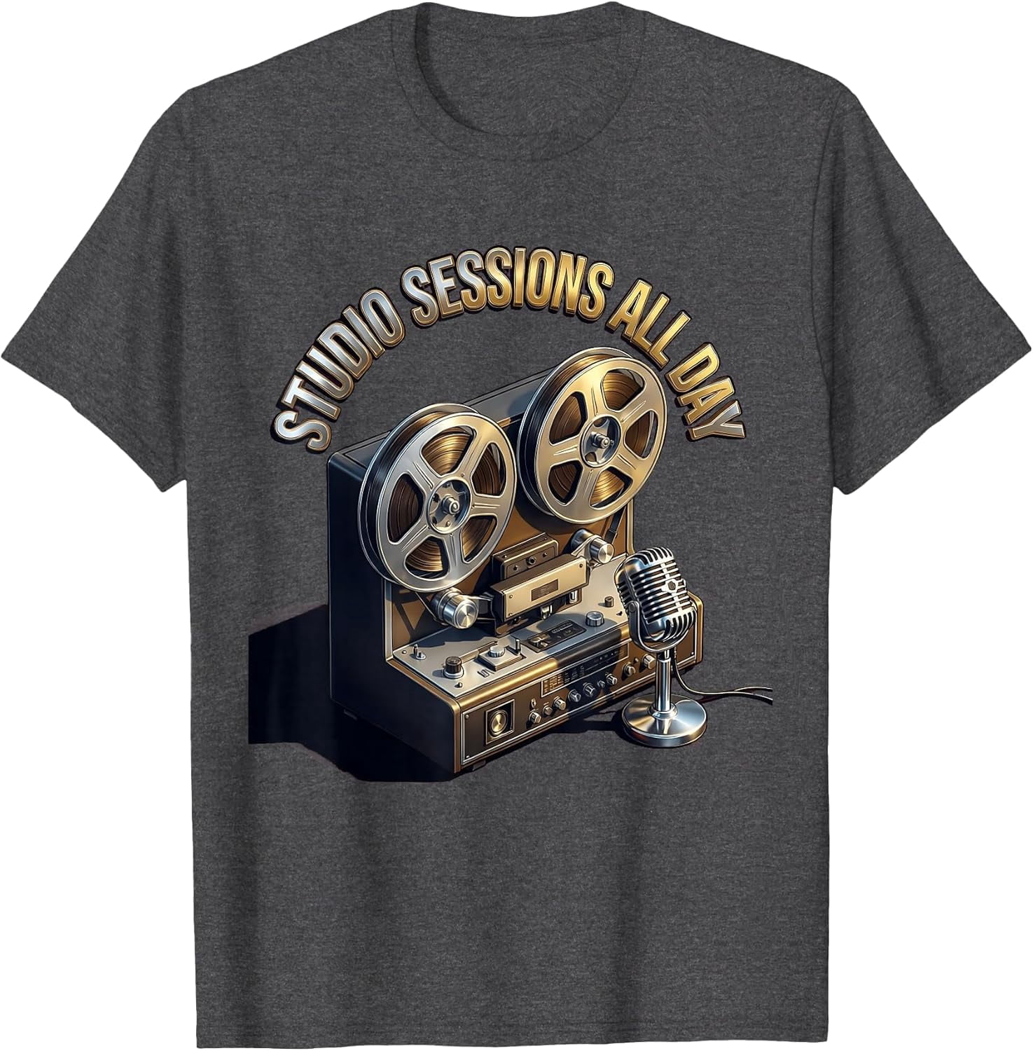 Teeso Studio Sessions All Day Music Creator Design T-Shirt, Sand 2XL ...