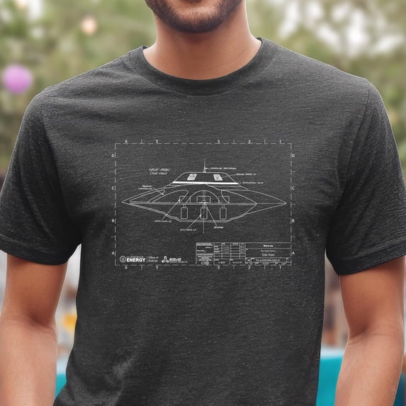 Teeso UFO Shirt, Sport Model Science Tee, Alien UAP Blueprint Schematic ...
