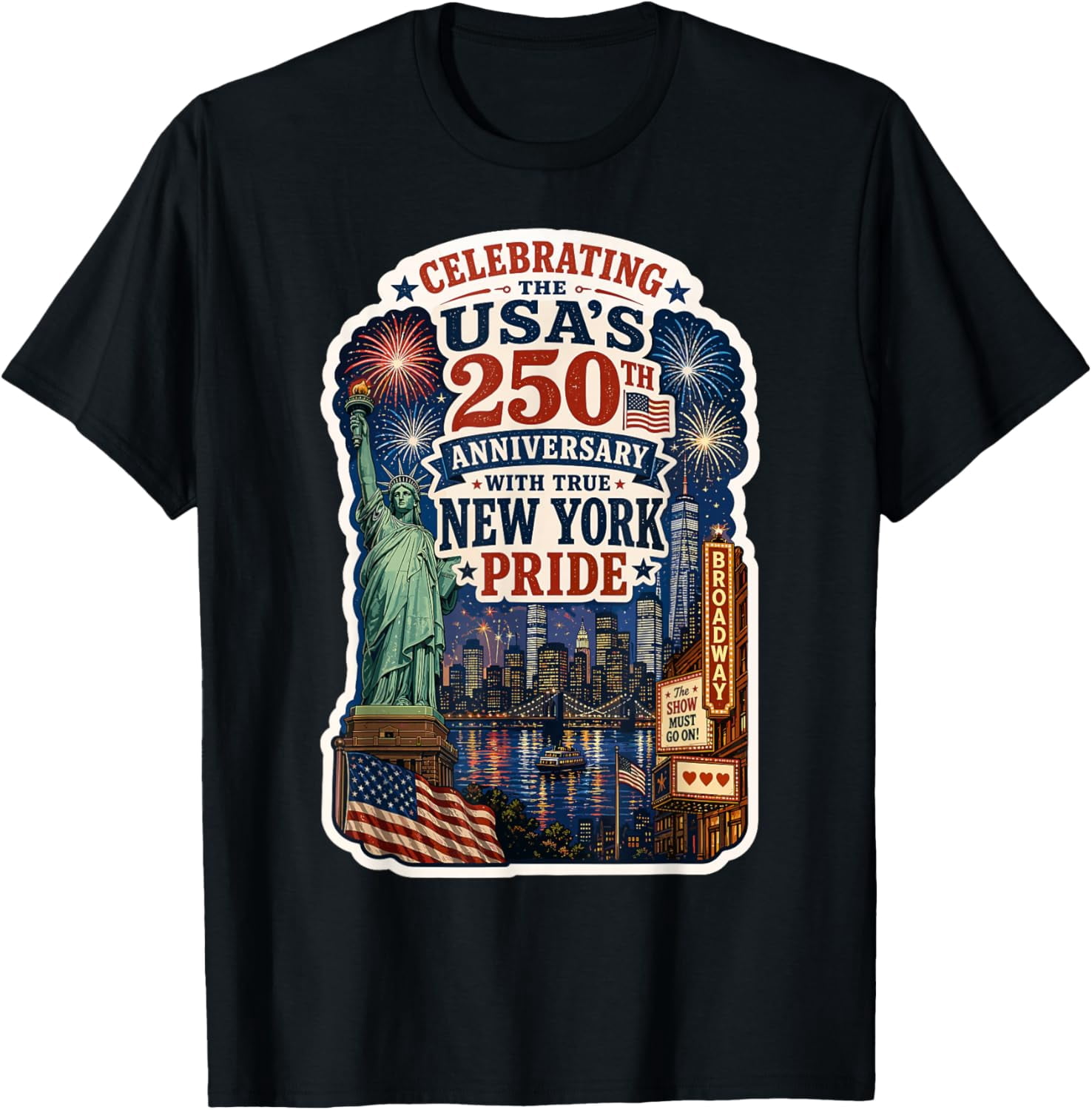 Teeso USA 250th Anniversary New York T-Shirt, Ash Grey S - Walmart.com