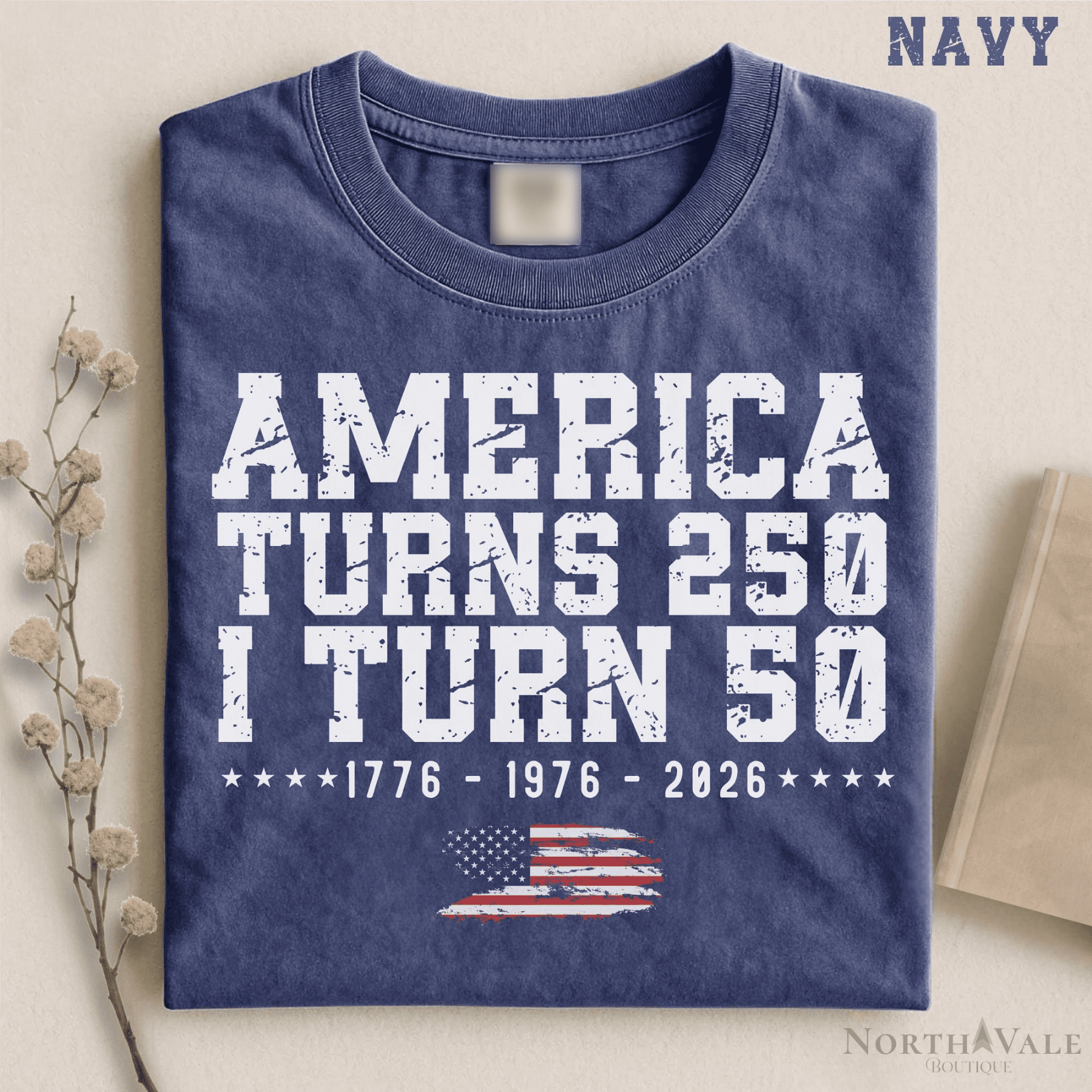 Teeso Vintage 50th Birthday Shirt 1976, America Turns 250 Tee, 50th ...