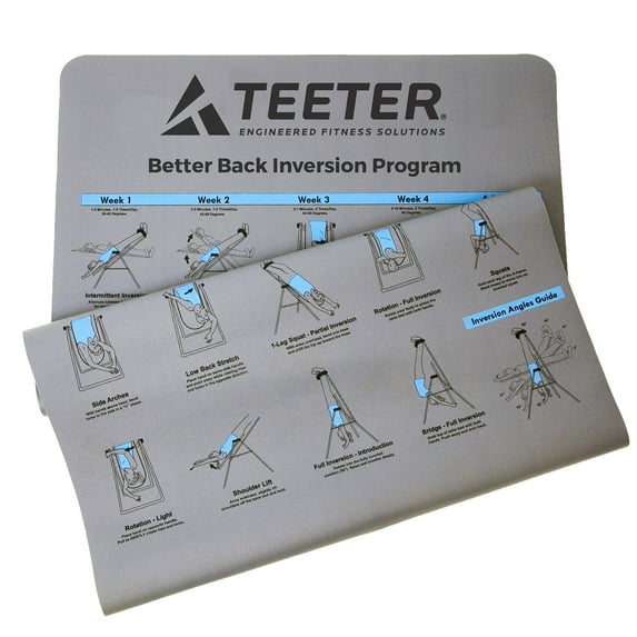 Teeter Better Back Inversion Program Mat, Illustrated Stretches, Floor ...