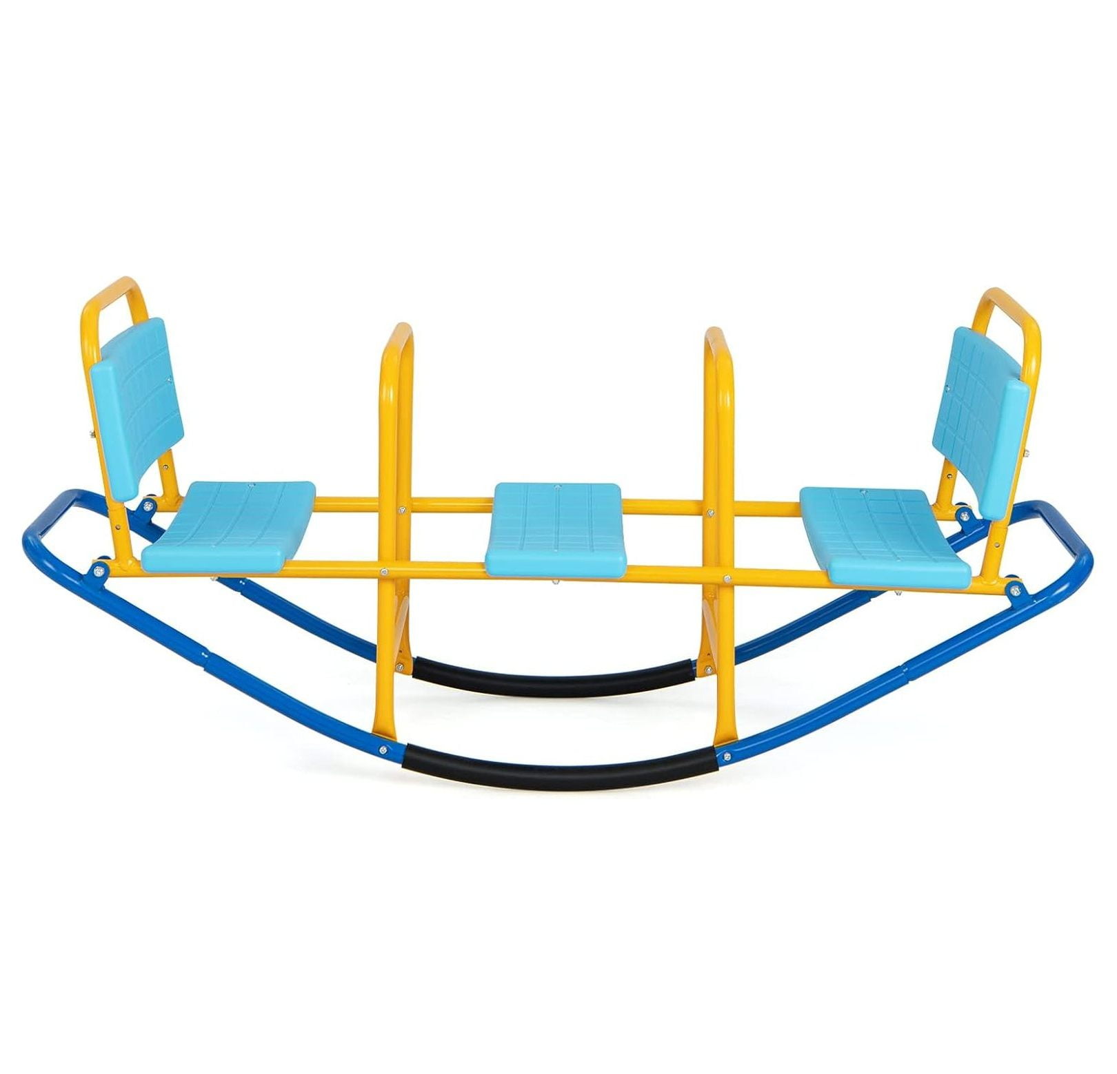 Teeter Totter Seesaw for Kids, 3-Person Metal Rocking Seesaw for Boys ...